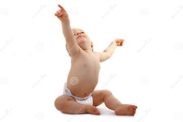 Baby pointing up stock image. Image of cute, innocence - 15667463