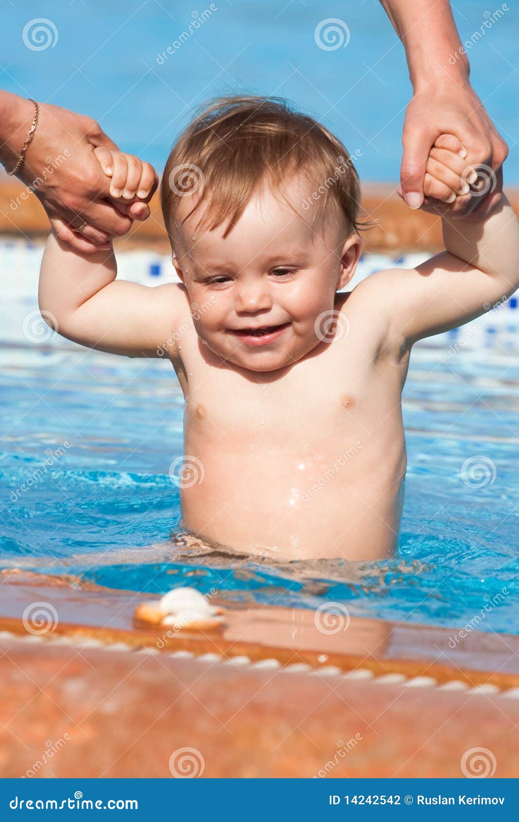 Baby in pool stock photo. Image of offspring, human, action - 14242542