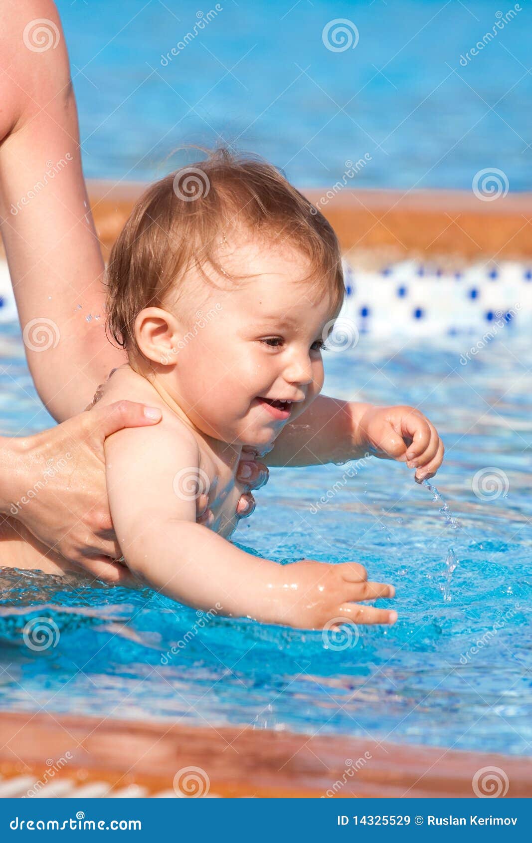 Baby in pool stock image. Image of laughing, face, human - 14325529