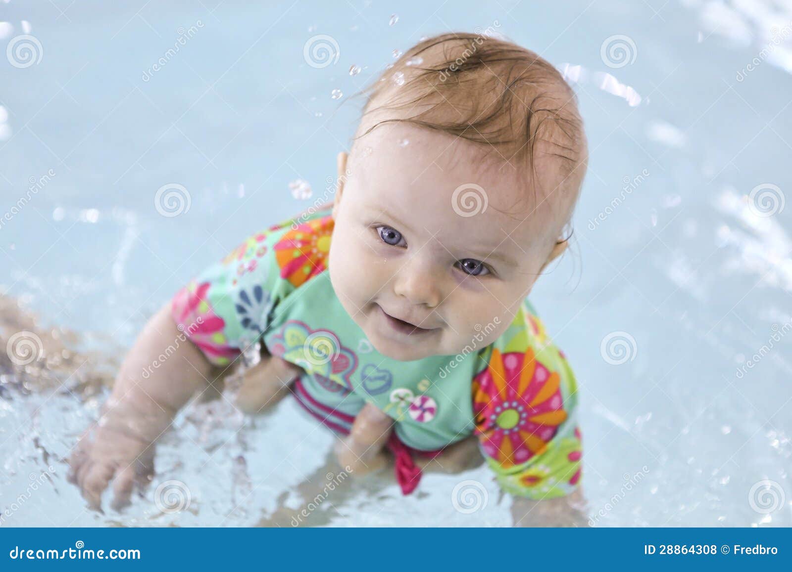 Baby in the pool stock photo. Image of funny, girl, swimmer - 28864308