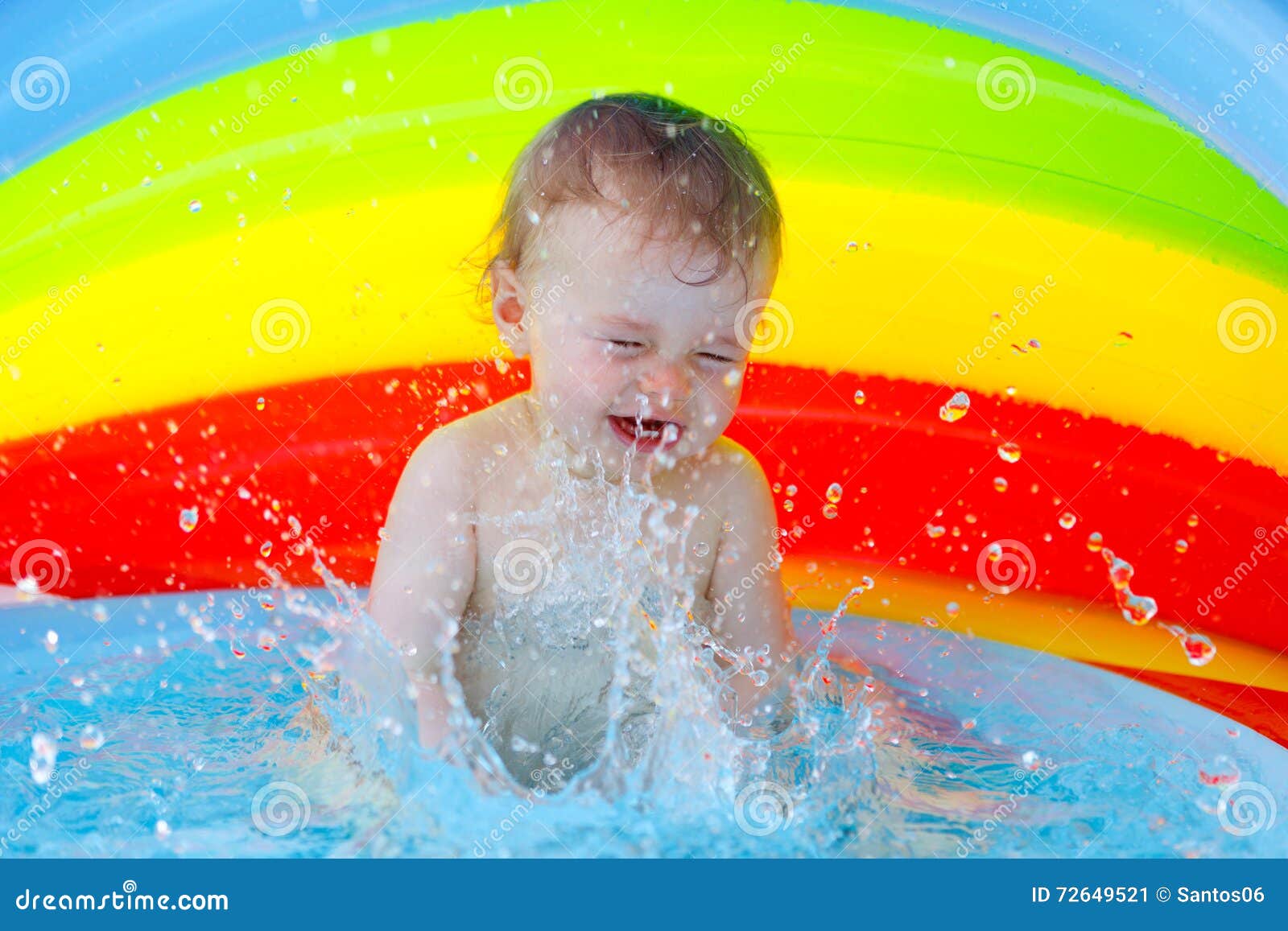 Baby in pool stock image. Image of drop, beautiful, outdoor - 72649521