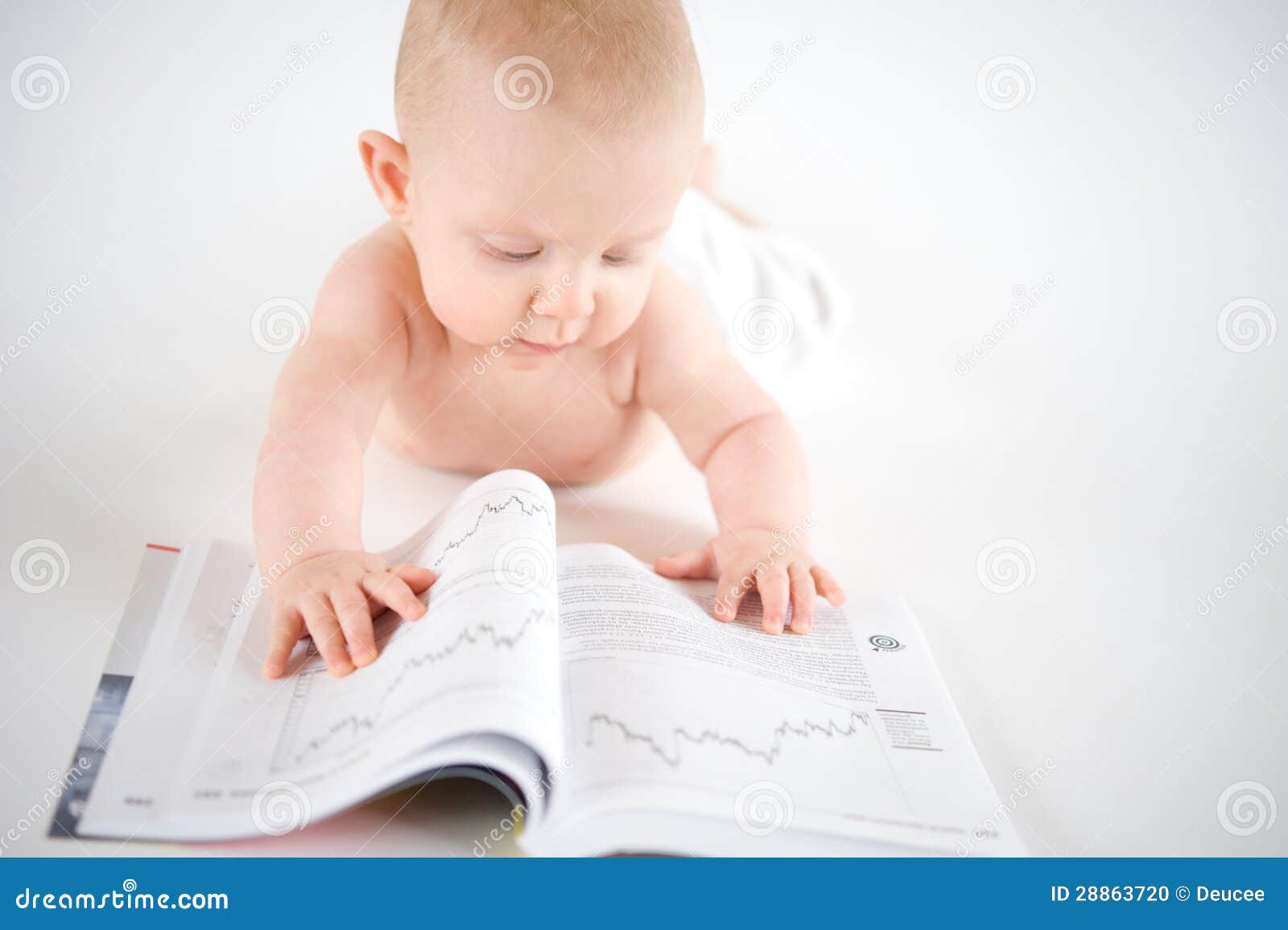 Baby posing to read stock photo. Image of elementary - 28863720