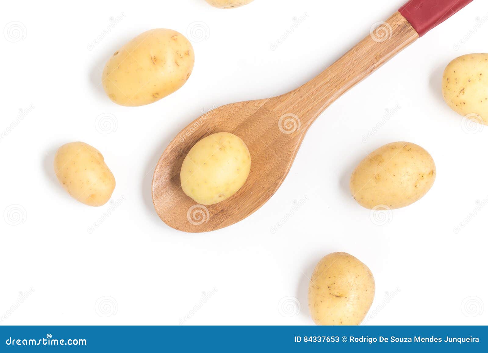 Baby Potatoes into a spoon stock image. Image of white - 84337653