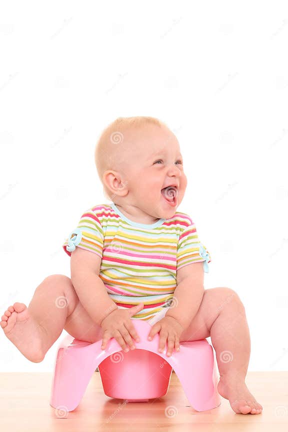 Baby on potty stock photo. Image of toiletries, adorable - 2996146
