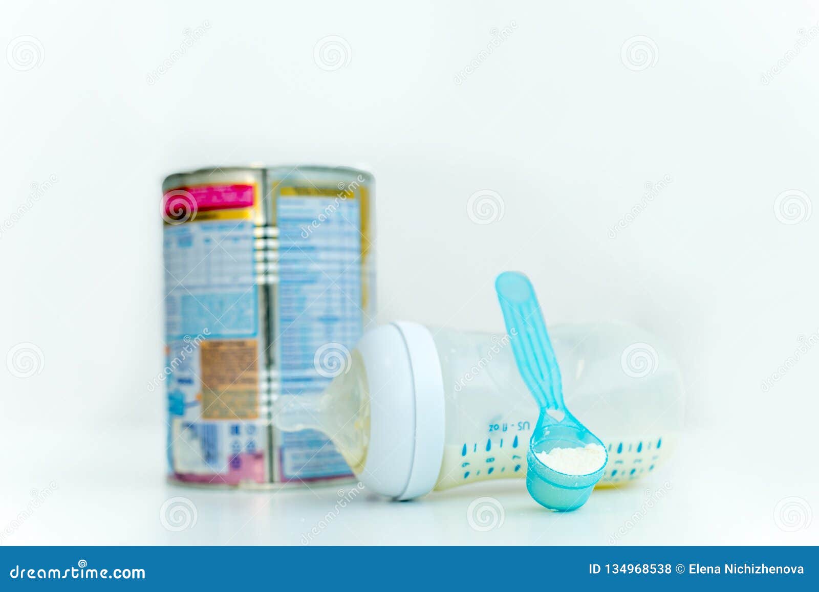 Baby Powder Milk Formula in a Can Stock Photo - Image of bottle ...