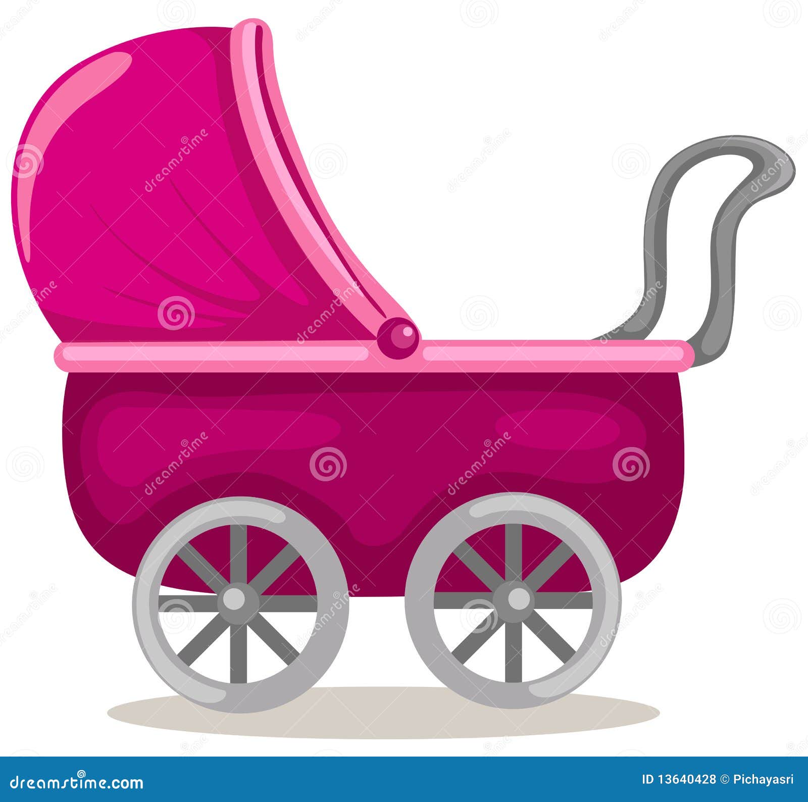 Baby Pram, Black Silhouette Cartoon Vector | CartoonDealer.com #28340087