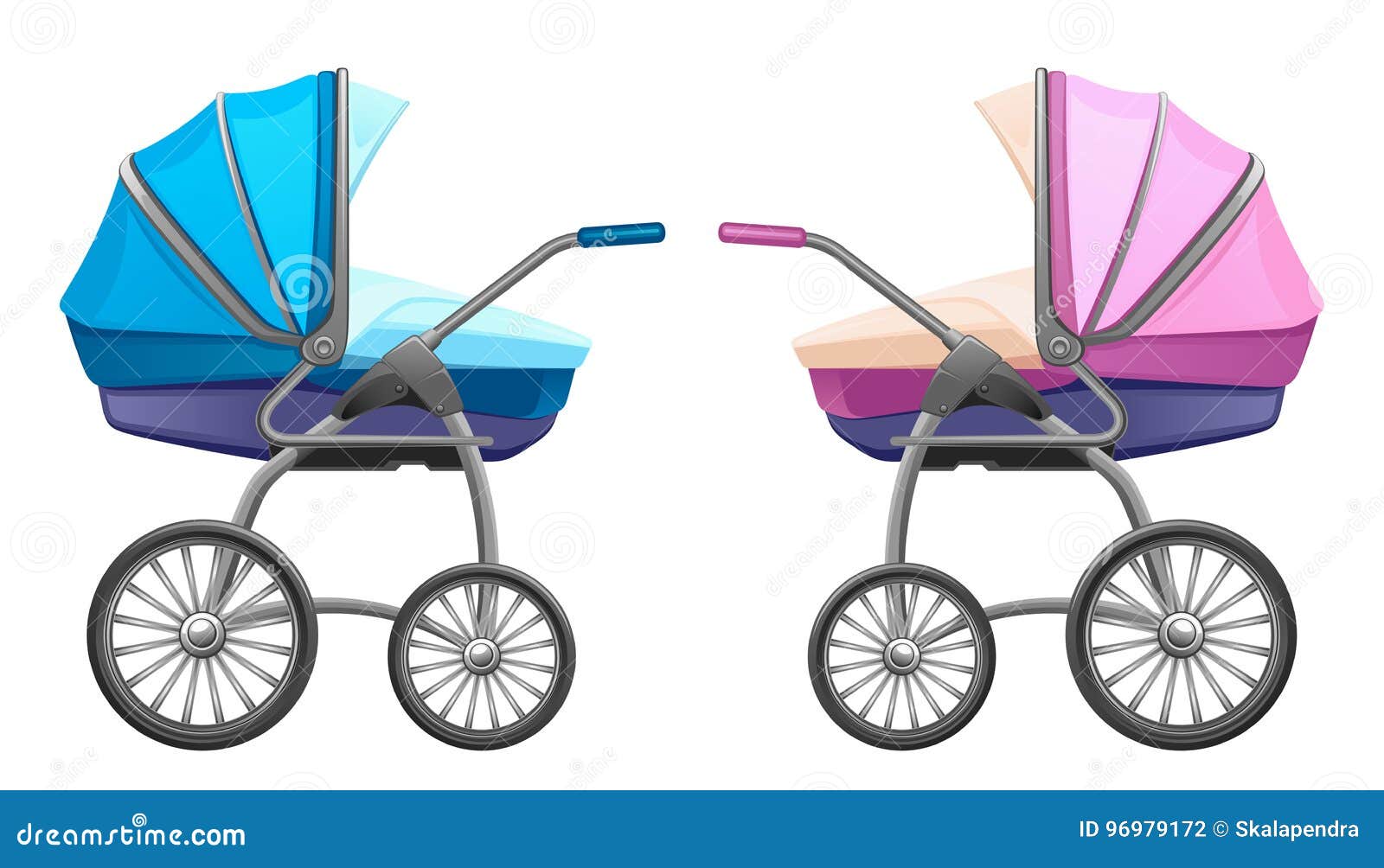 Baby Pram Stroller Sign Icon. Baby Buggy Symbol. Cartoon Vector ...