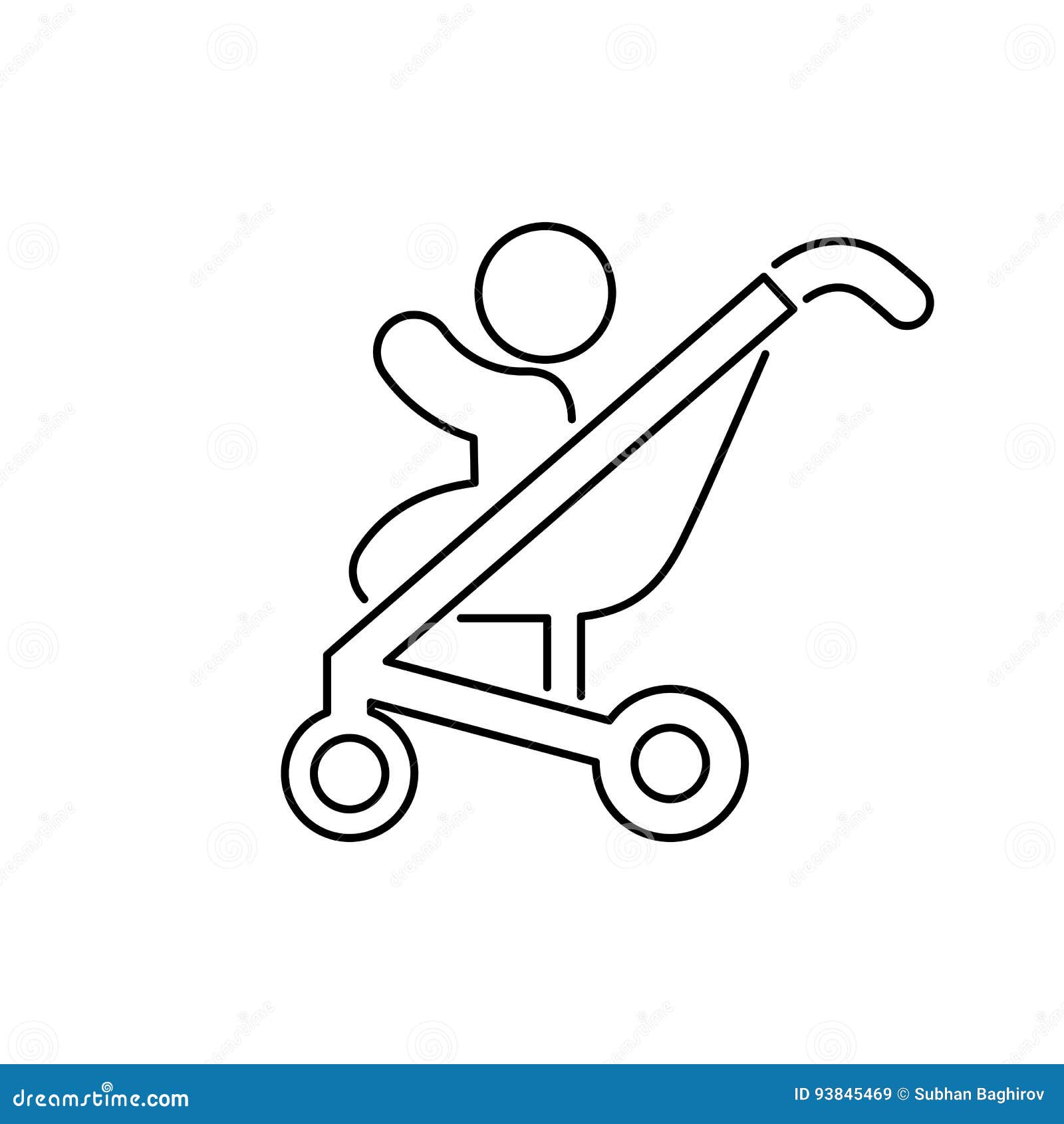 Baby Pram Icon Simple Flat Style Vector Illustration Stock Vector ...