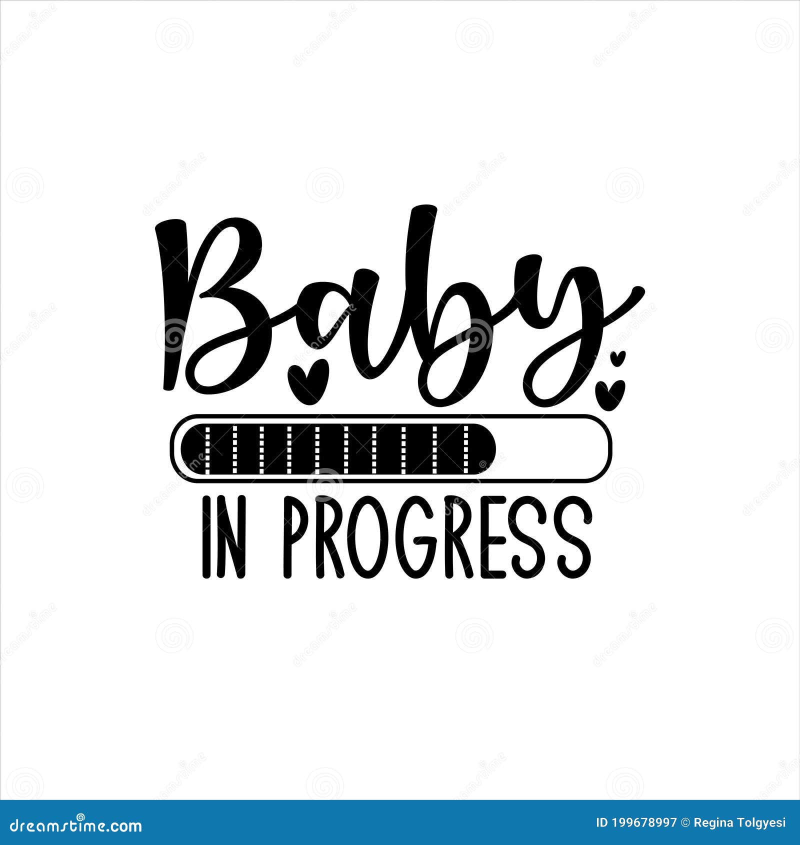 Baby In Progress -Progress Bar With Inscription. Cartoon Vector ... Baby In Progress -Progress Bar With Inscription. Cartoon Vector ...