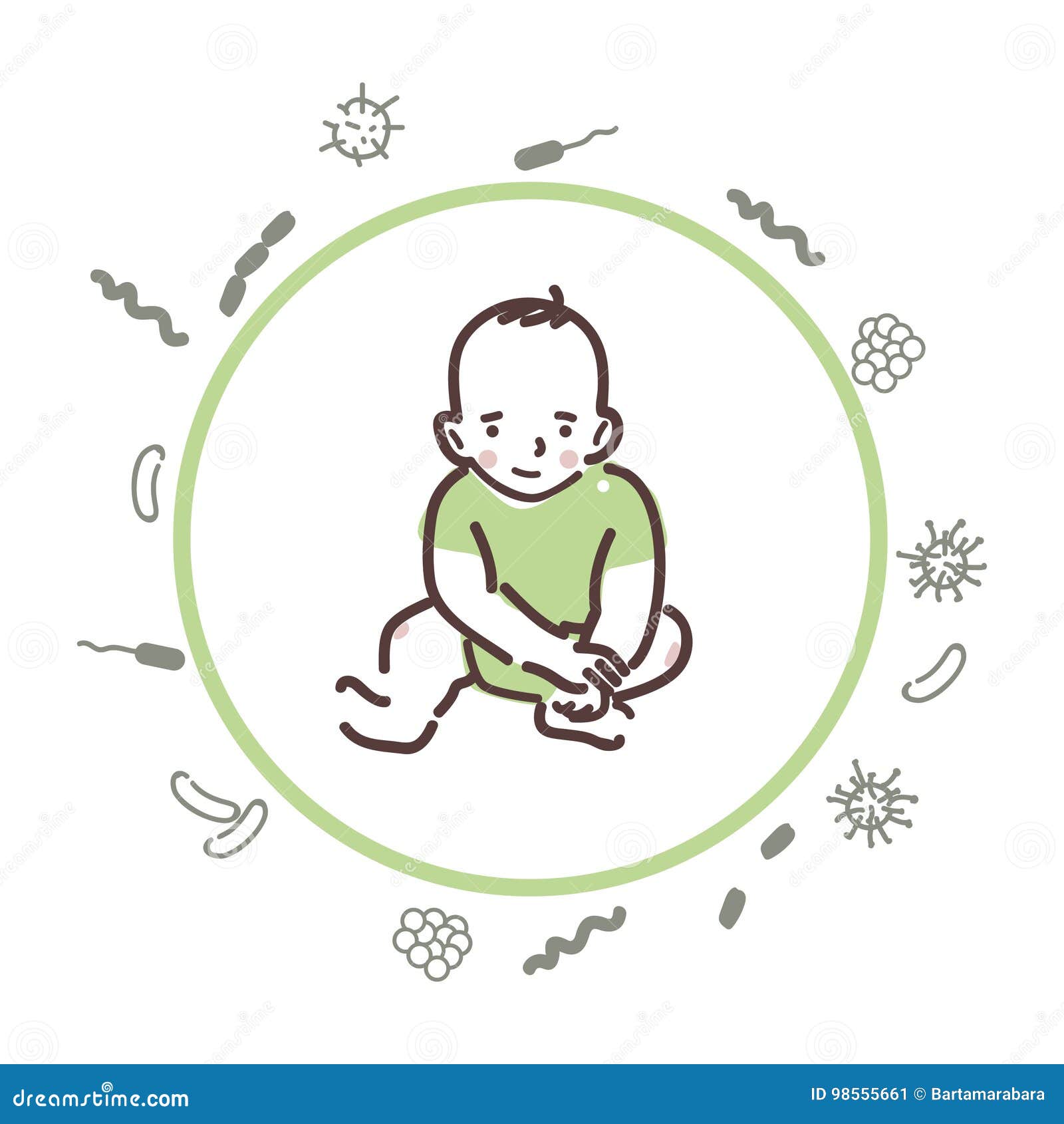 Baby is Protected from Bacteria and Viruses. Stock Vector ...