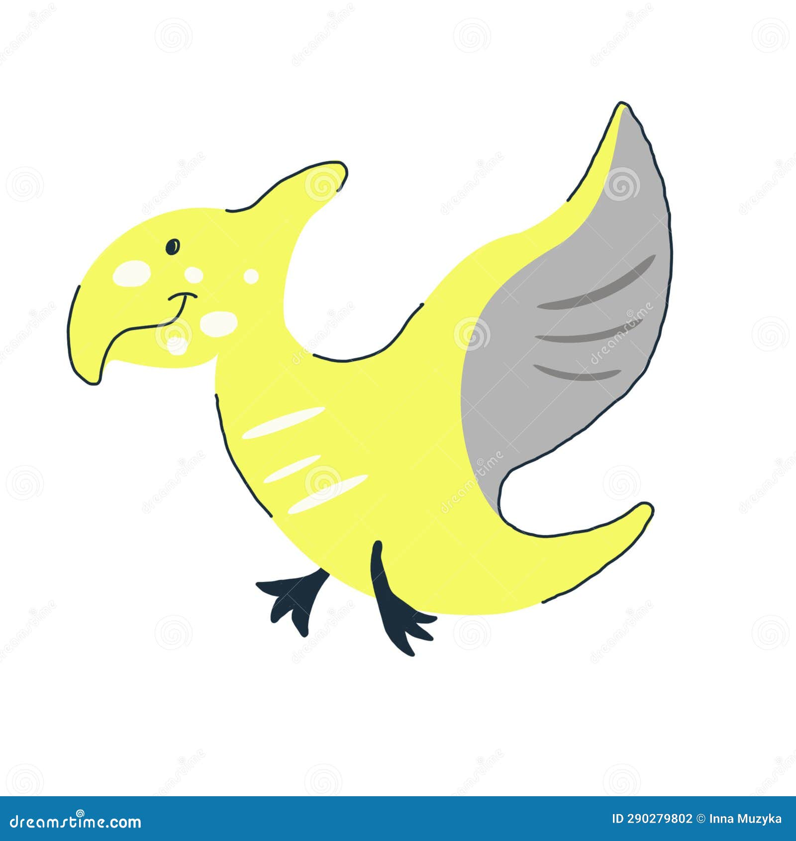 Baby Pteranodon Simple Vector Illustration Stock Vector - Illustration ...
