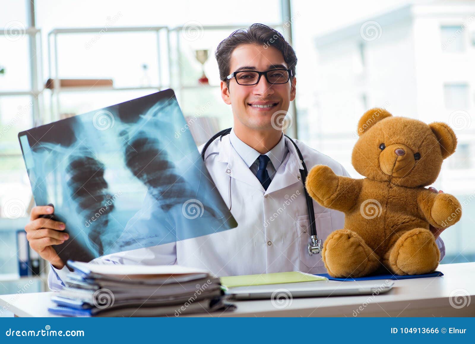 The Baby Radiologist with X-ray Image Stock Photo - Image of clinic ...