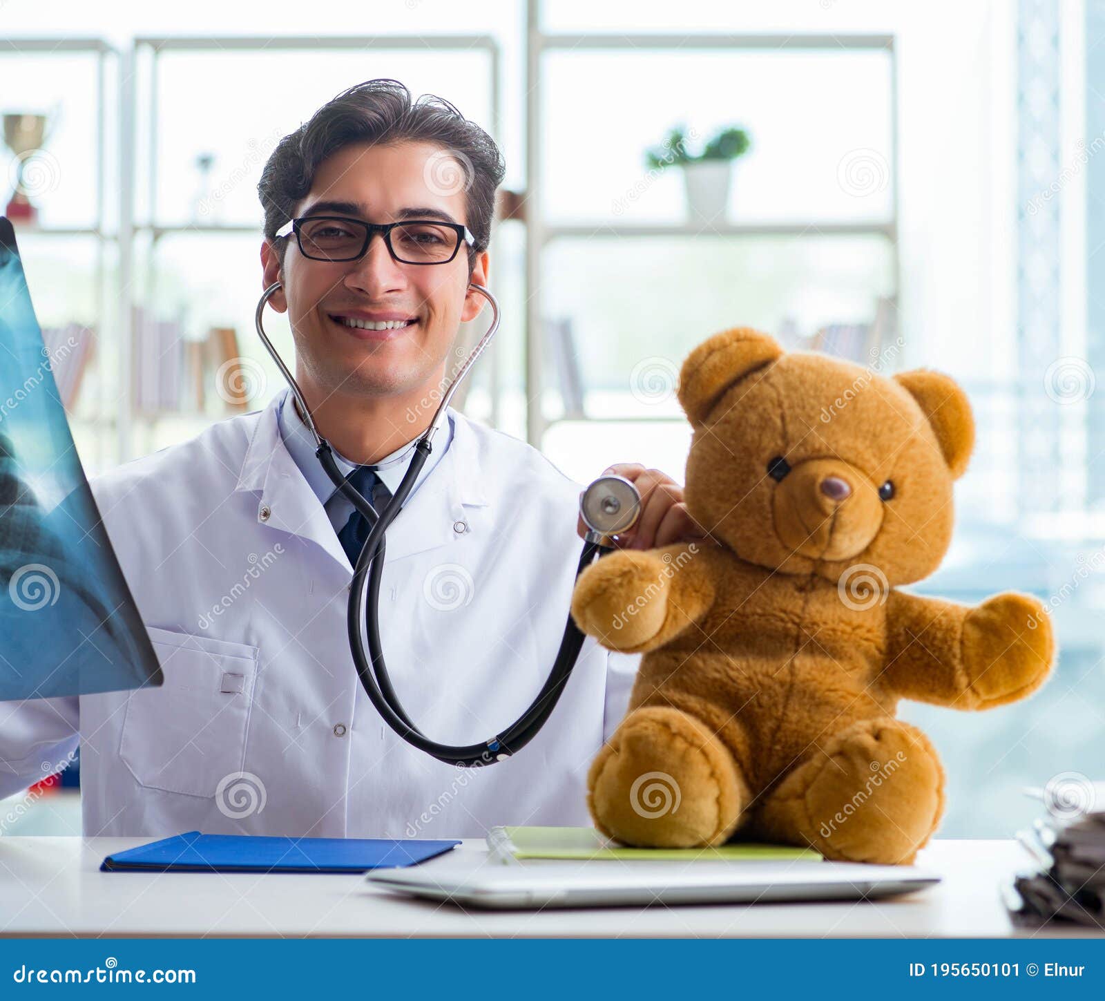 Baby Radiologist with X-ray Image Stock Image - Image of animal ...