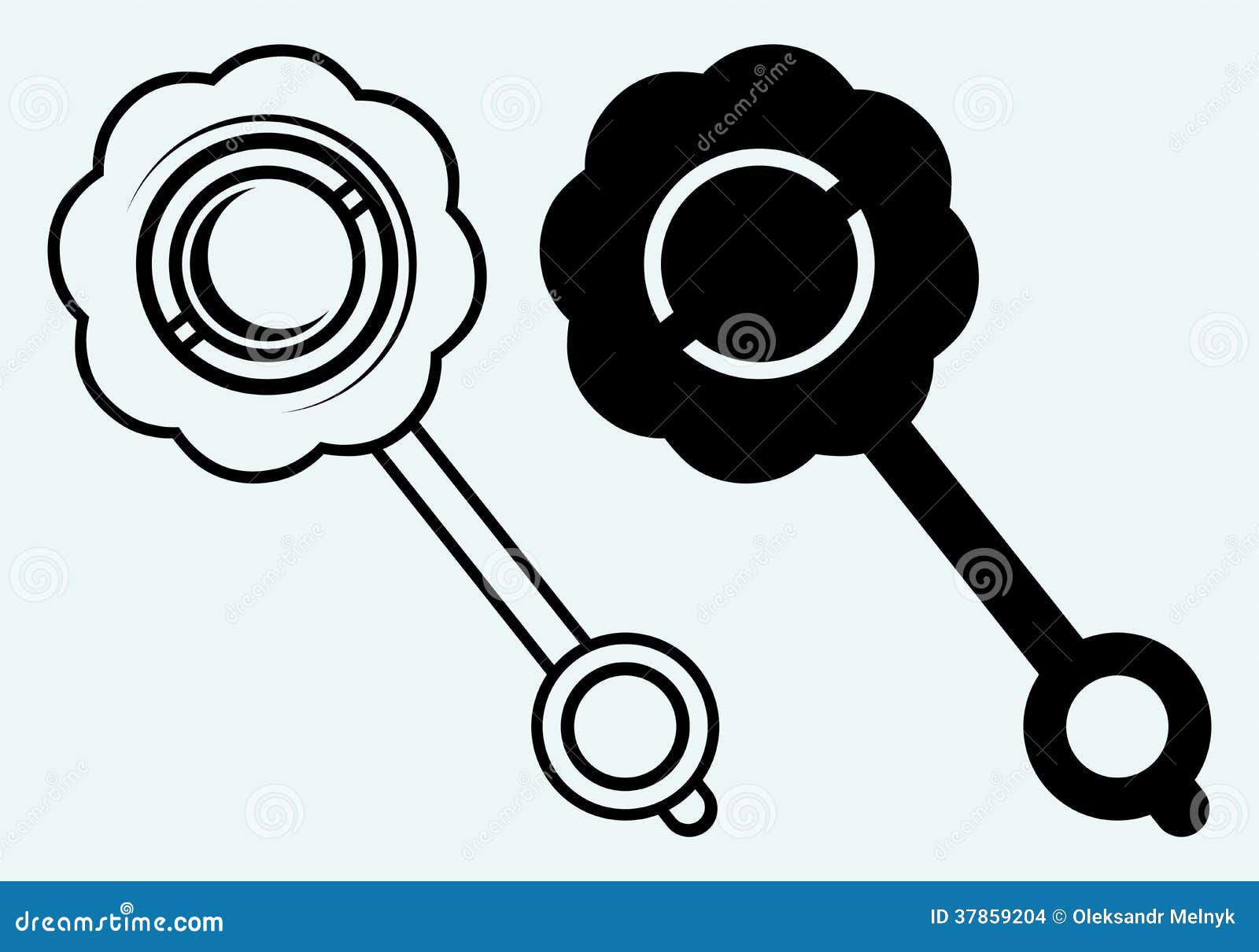 Baby Rattle Cartoon Bell Circle Symmetry Seamless Pattern Vector ...