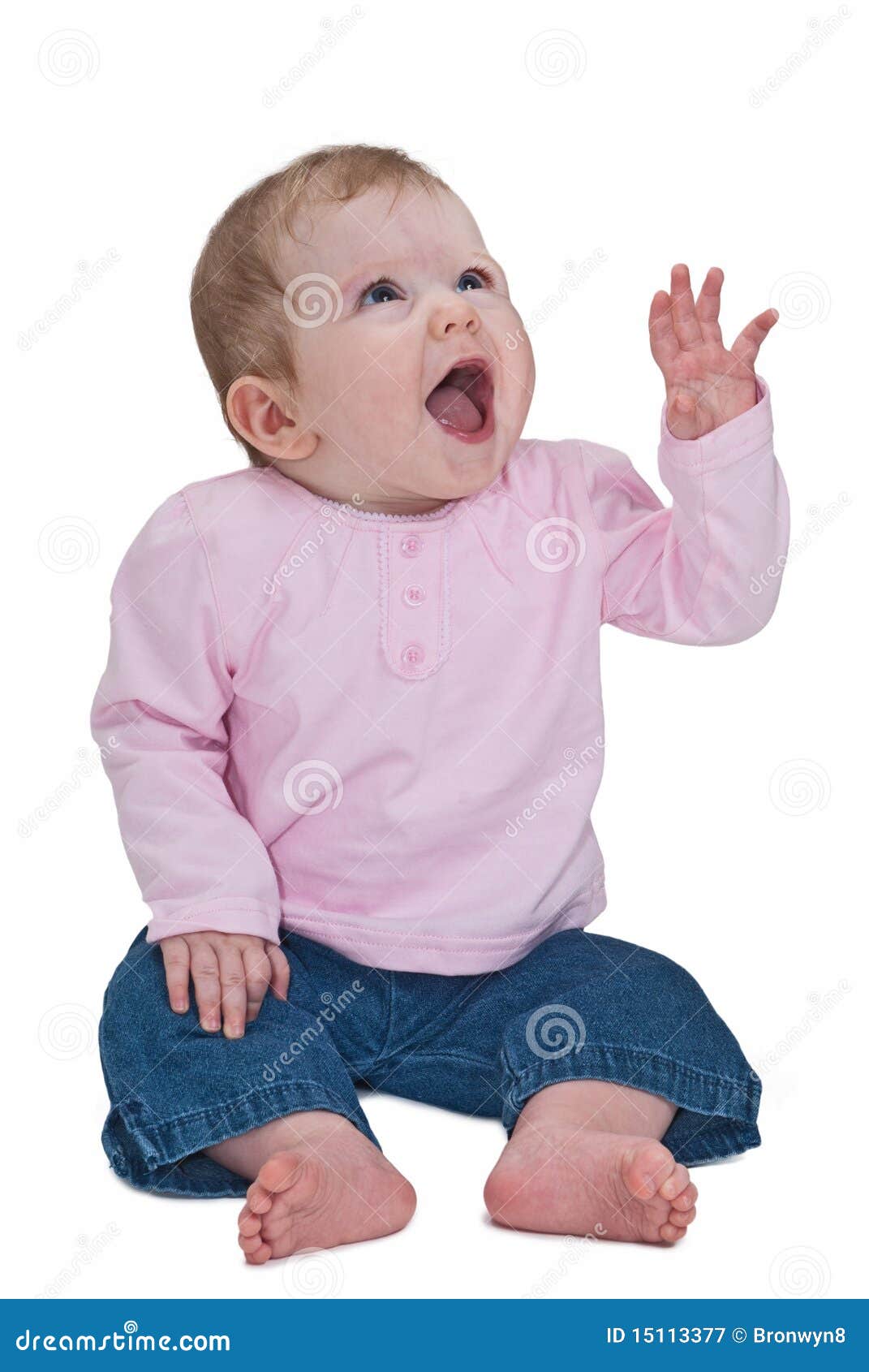 Baby Reaching Up stock image. Image of pink, girl, healthy - 15113377