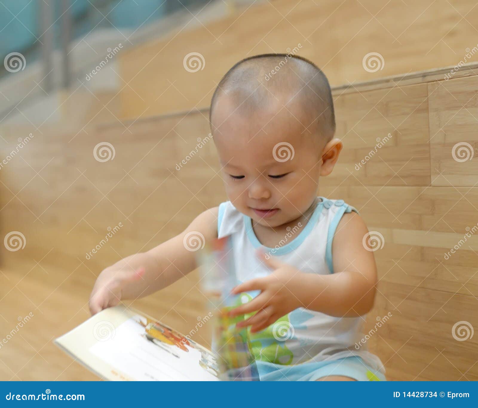 Baby reading book stock photo. Image of book, asian, child - 14428734