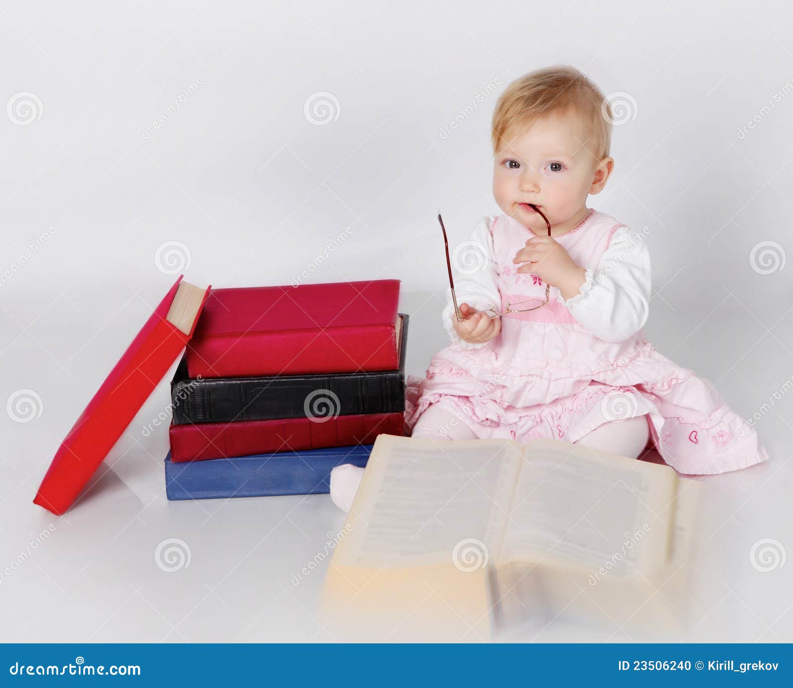 Baby reading book stock photo. Image of intelligent, color - 23506240