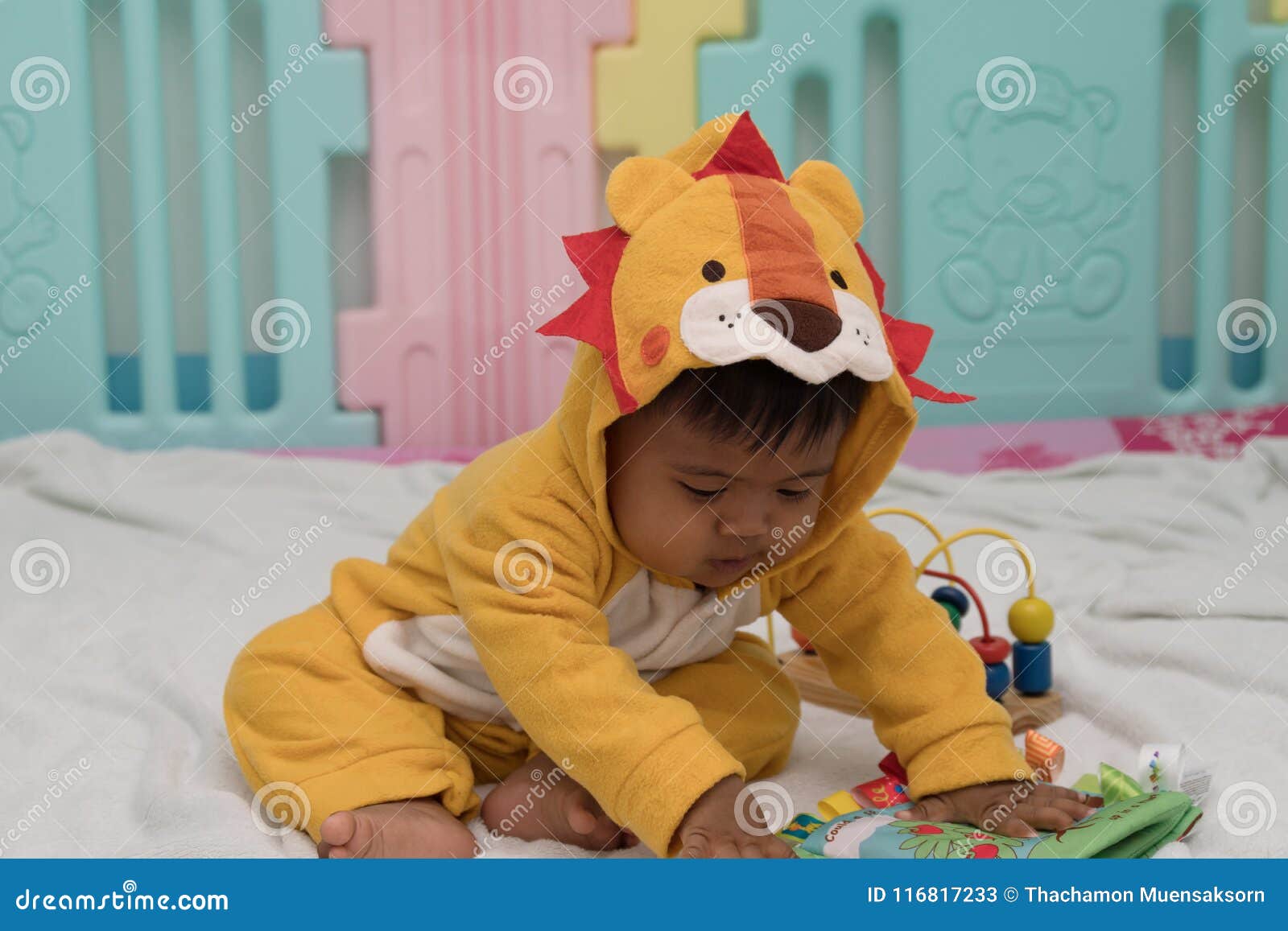 Baby Reading the Book in Room Stock Image - Image of learn, people ...