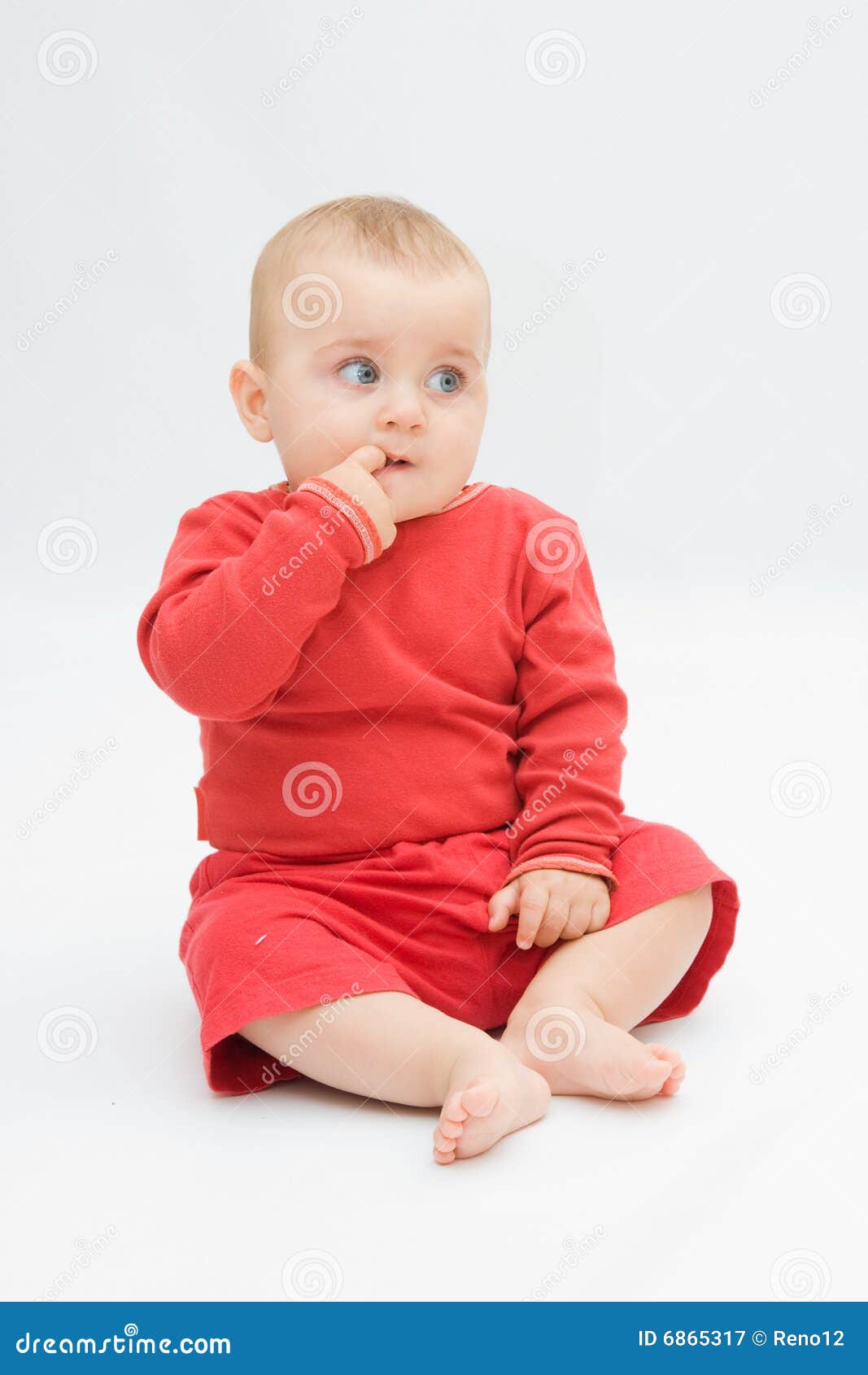 Baby in red stock image. Image of fist, little, child - 6865317