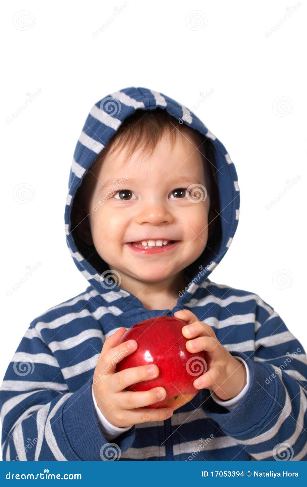 Baby with red apple stock photo. Image of healthy, beautiful - 17053394