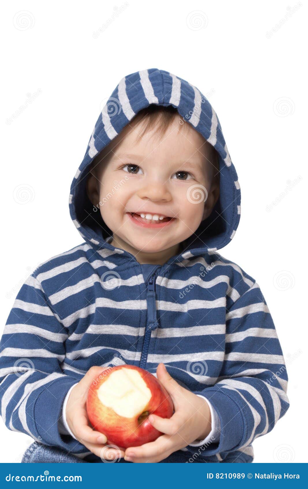 Baby with red apple stock image. Image of childhood, beauty - 8210989