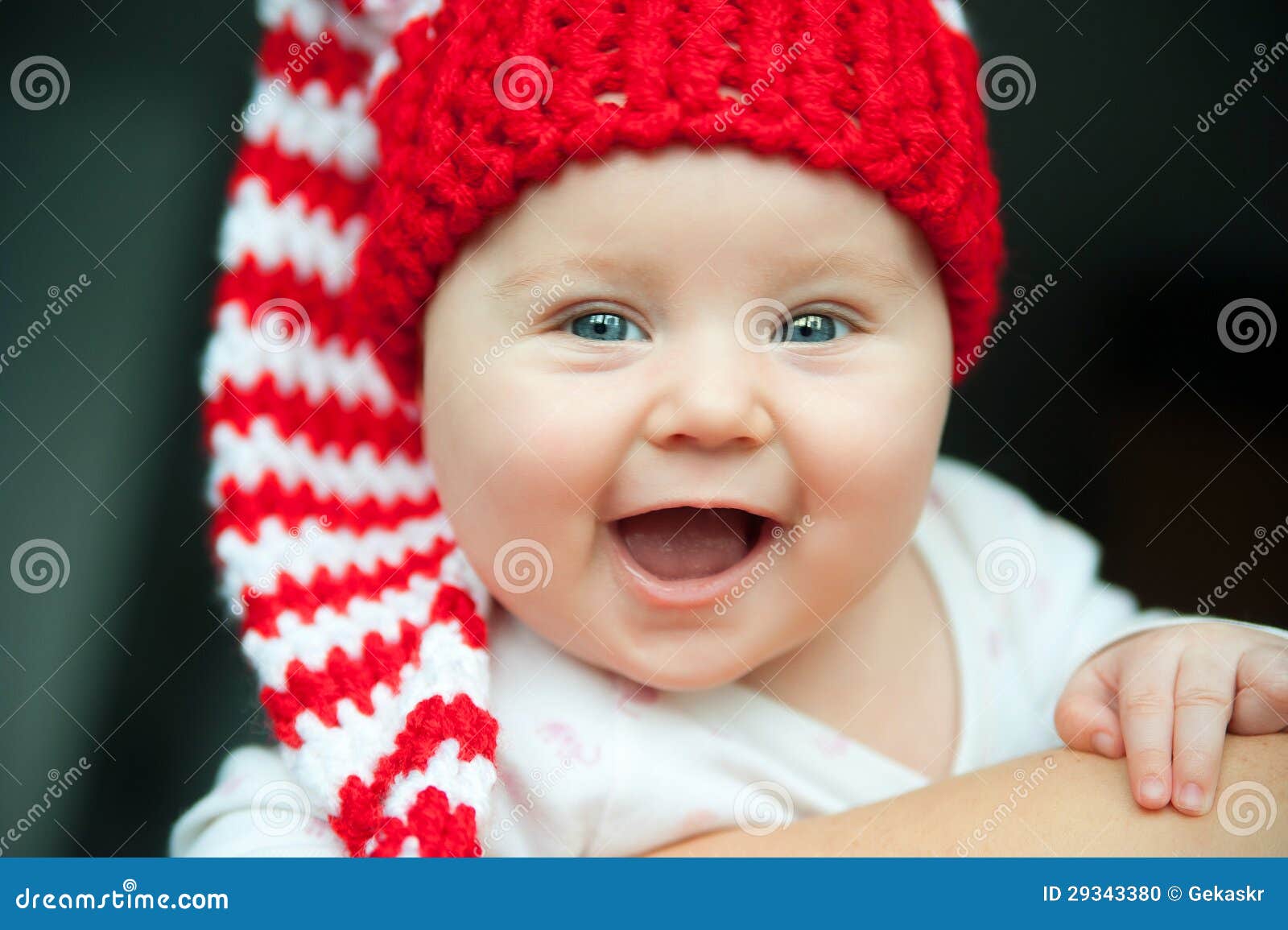 Baby in red hat stock photo. Image of cute, child, happiness - 29343380