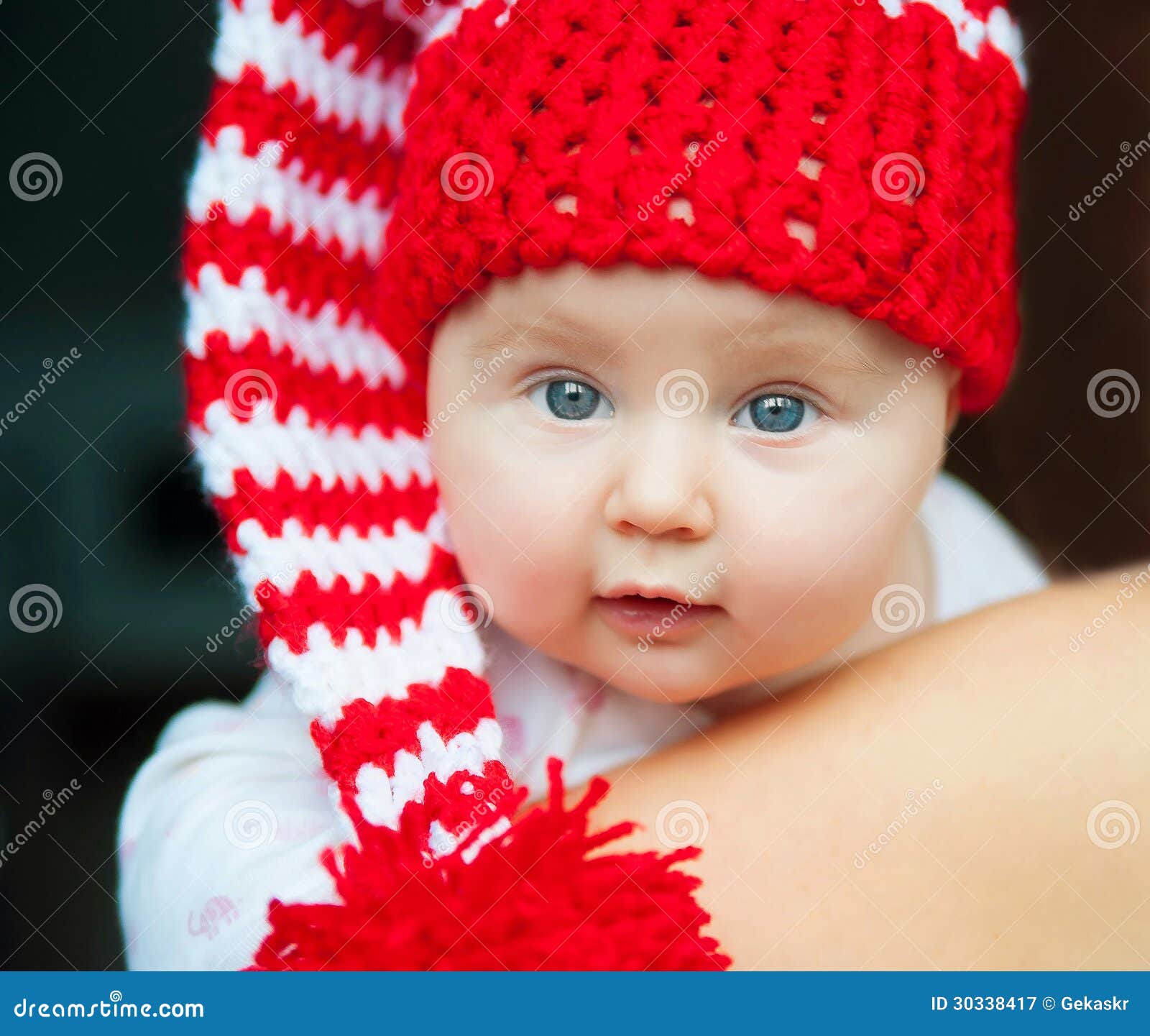 Baby in red hat stock image. Image of child, clothes - 30338417