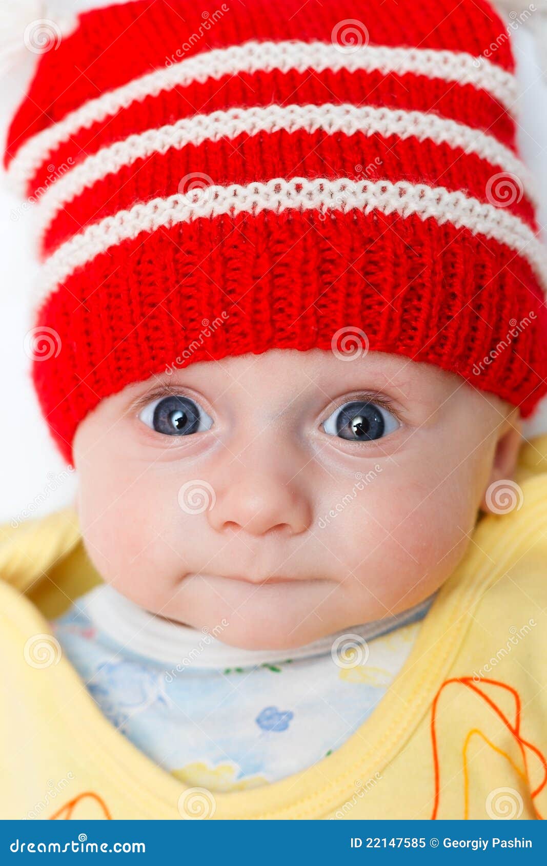 Baby with red winter hat stock image. Image of innocence - 22147585