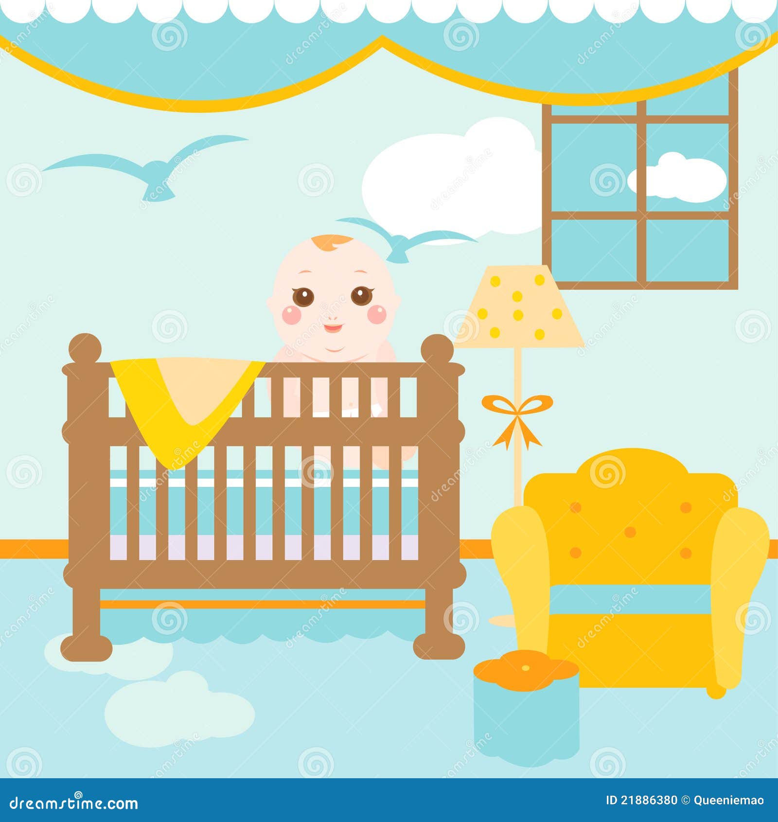 Baby relaxing room stock vector. Illustration of comfort - 21886380