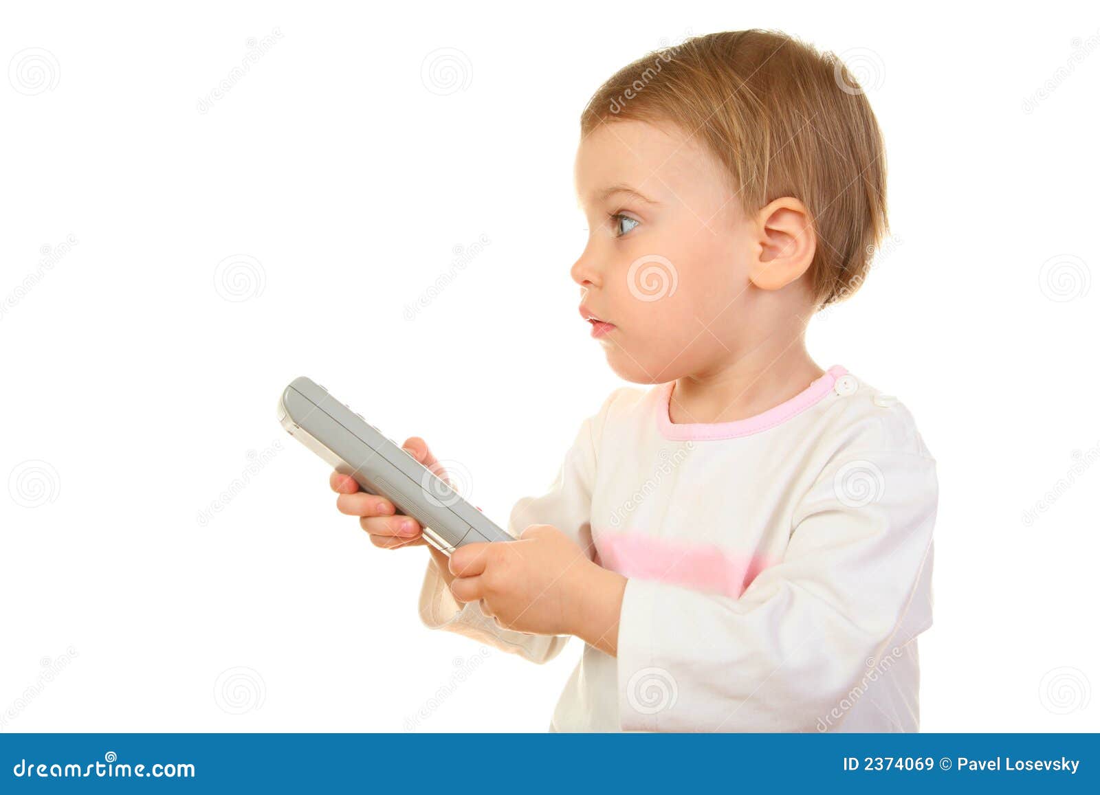 Baby with remote control stock image. Image of button - 2374069