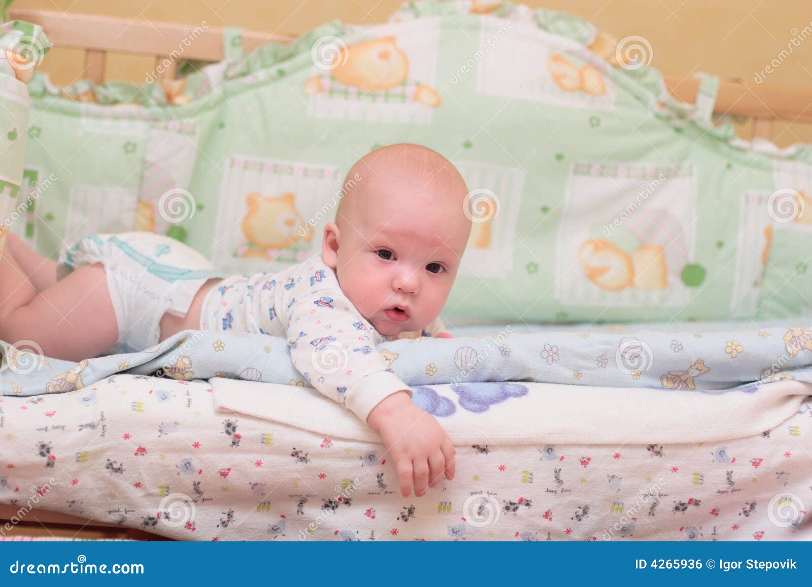 Baby rest on bed stock photo. Image of face, blanket, blue - 4265936