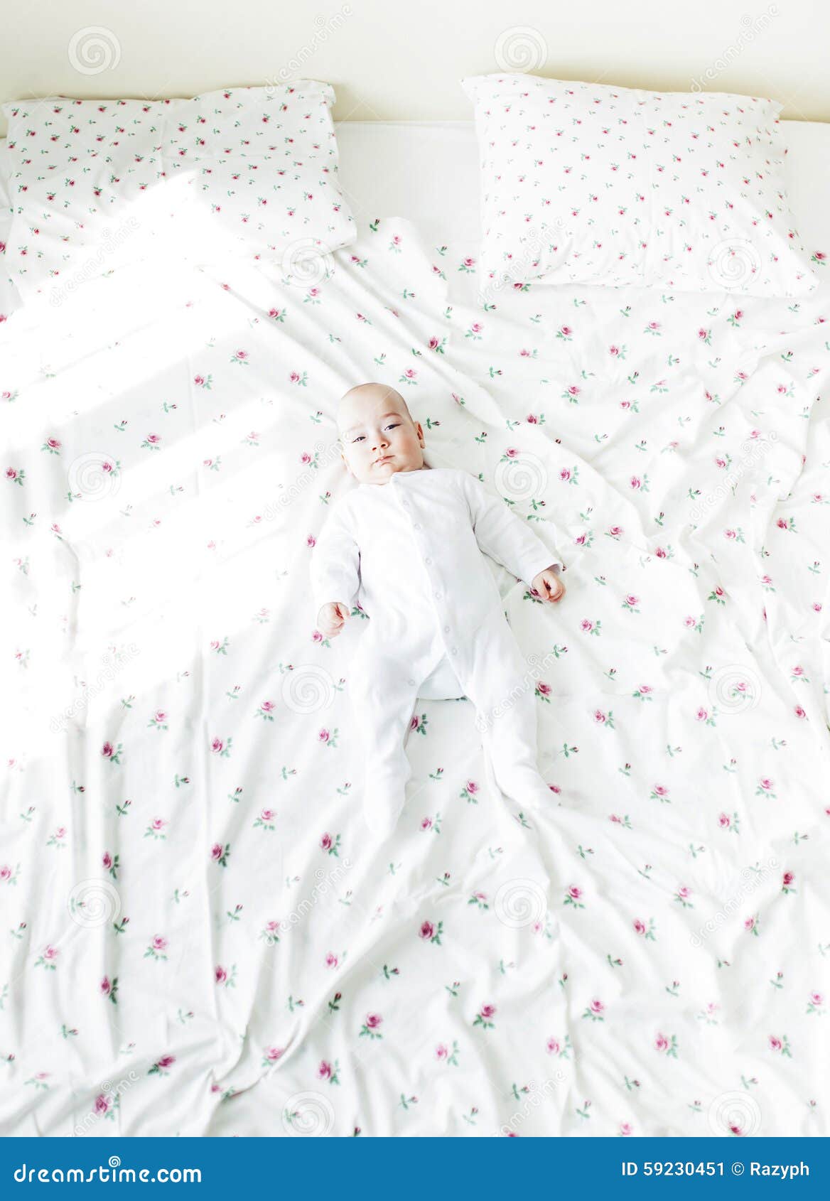 Baby resting in bed stock image. Image of focused, newborn - 59230451