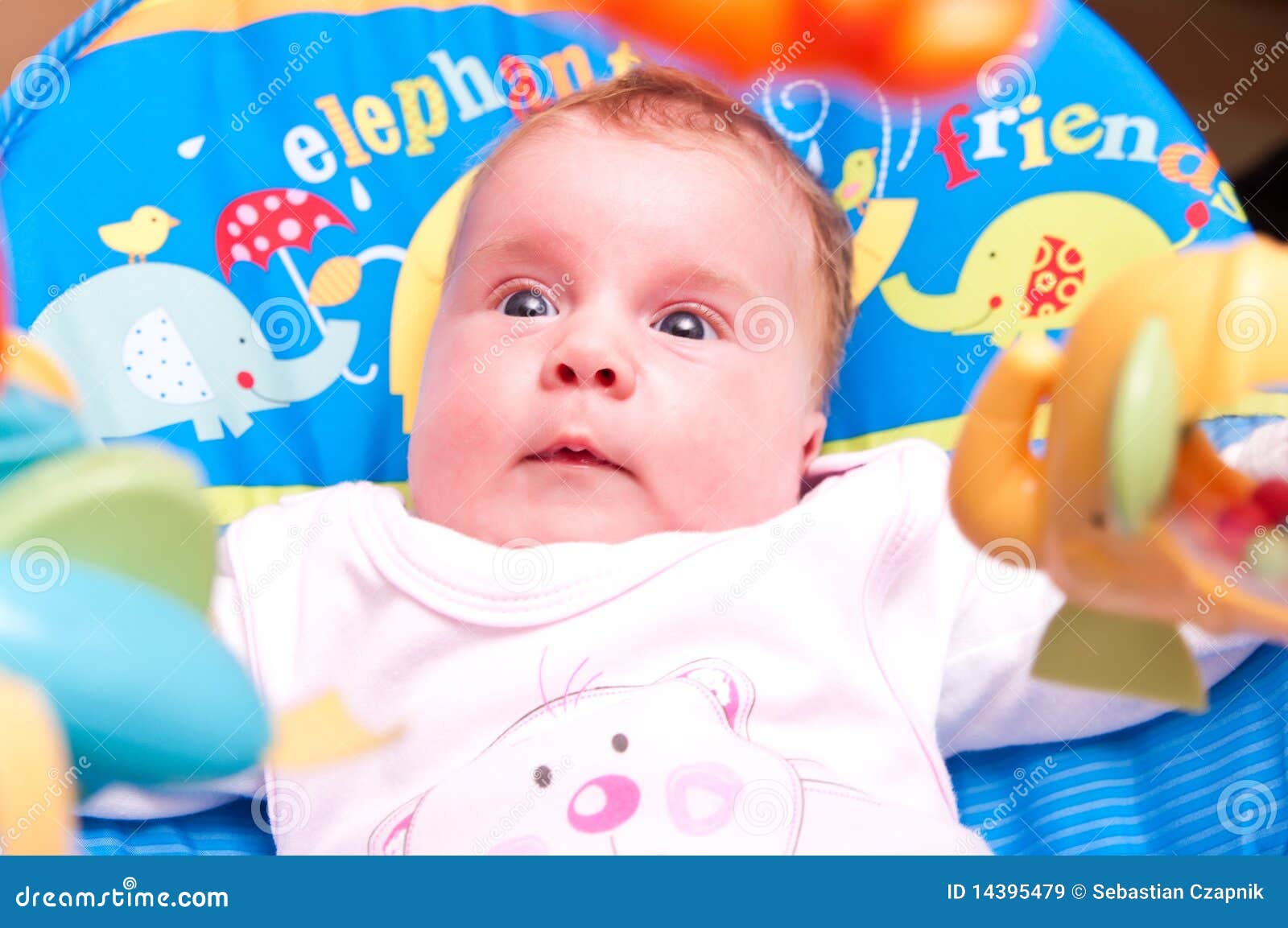Baby on rocker stock image. Image of lovely, rocking - 14395479