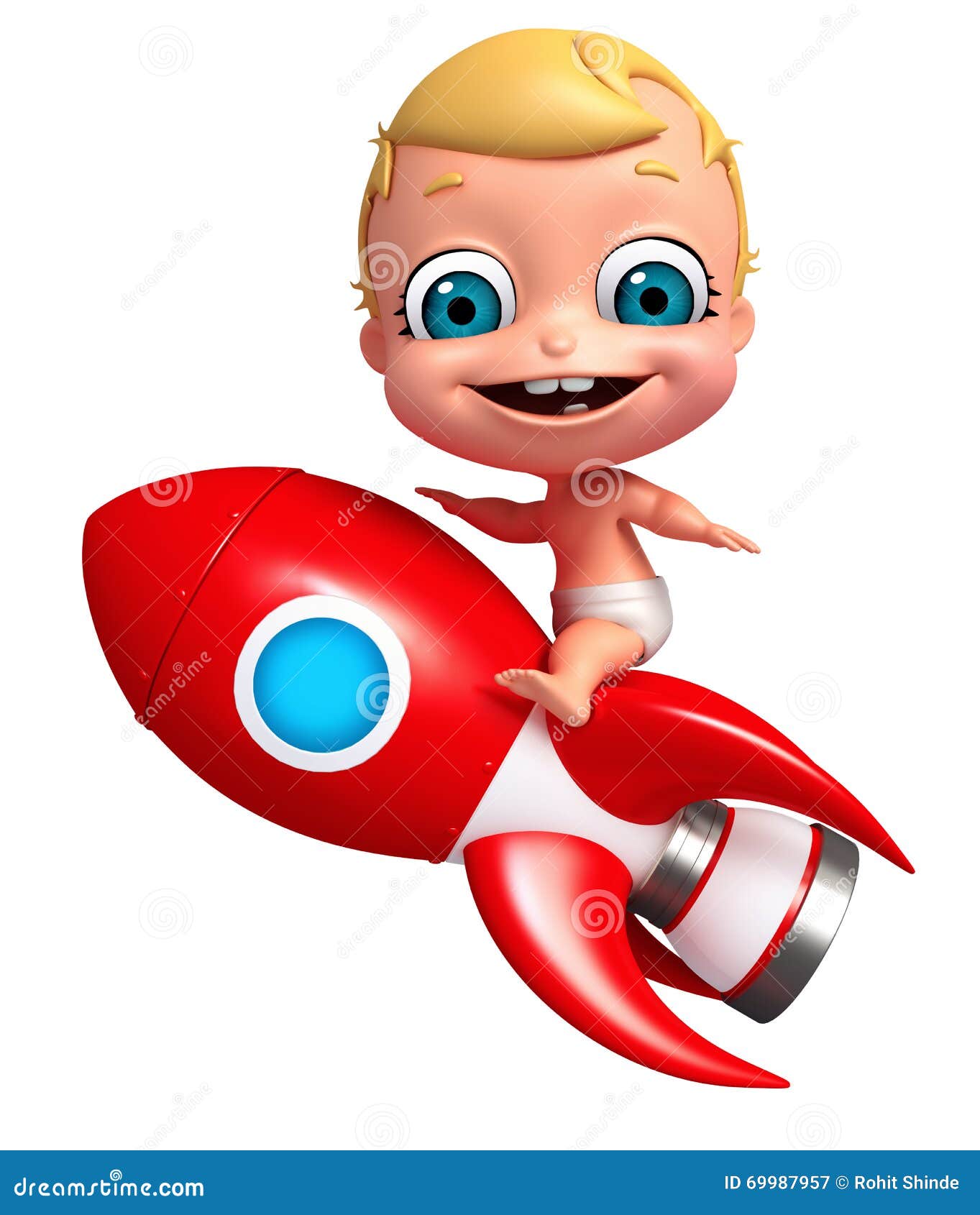 Baby with Rocket stock illustration. Illustration of study - 69987957