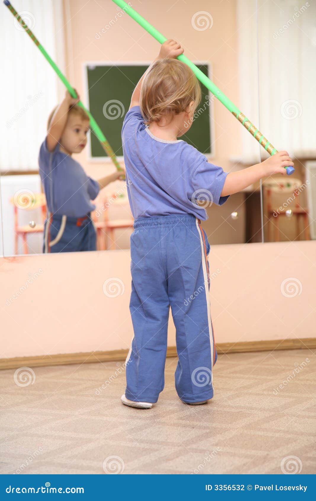 Baby with rod stock photo. Image of work, female, young - 3356532
