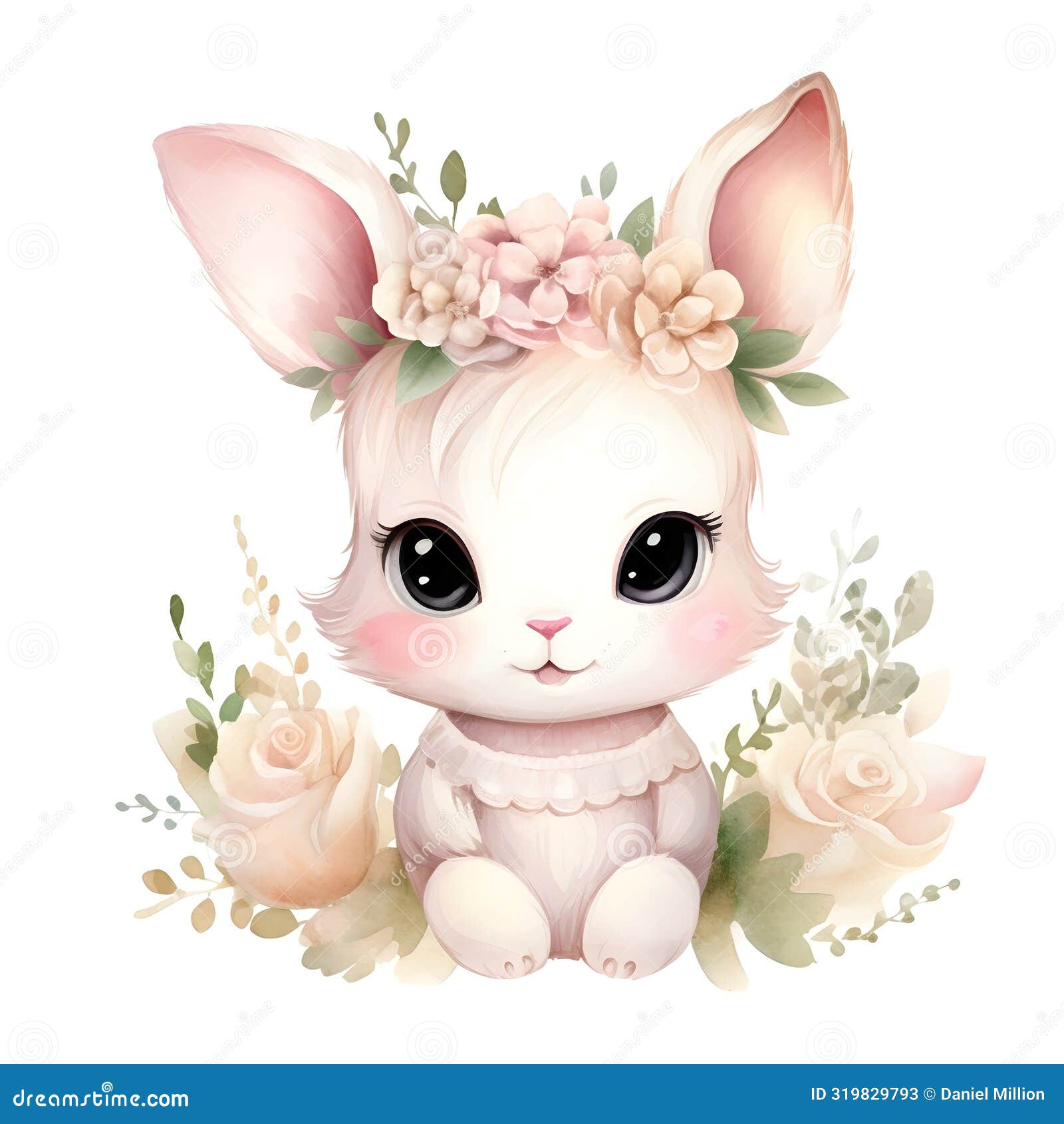 Baby Roman Emperor Cute Bunny Cute Bunny Watercolor Stock Illustration ...
