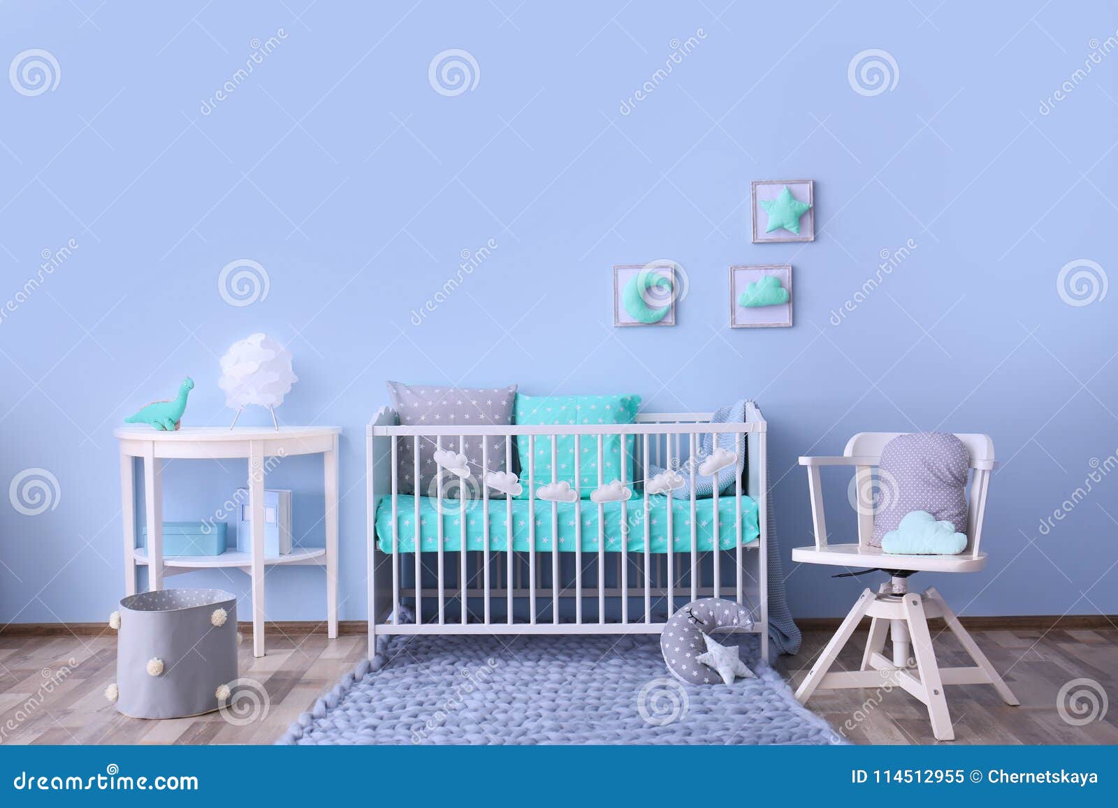 Baby Room Interior with Crib Stock Image - Image of infant, cozy: 114512955
