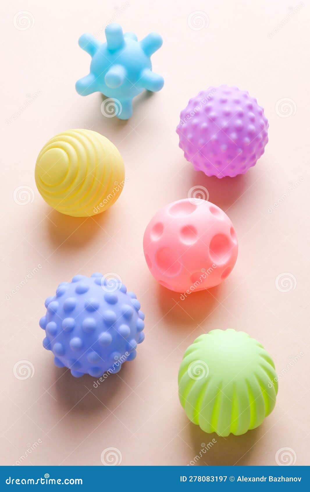 Baby Rubber Balls of Different Shapes Stock Image - Image of tactile ...