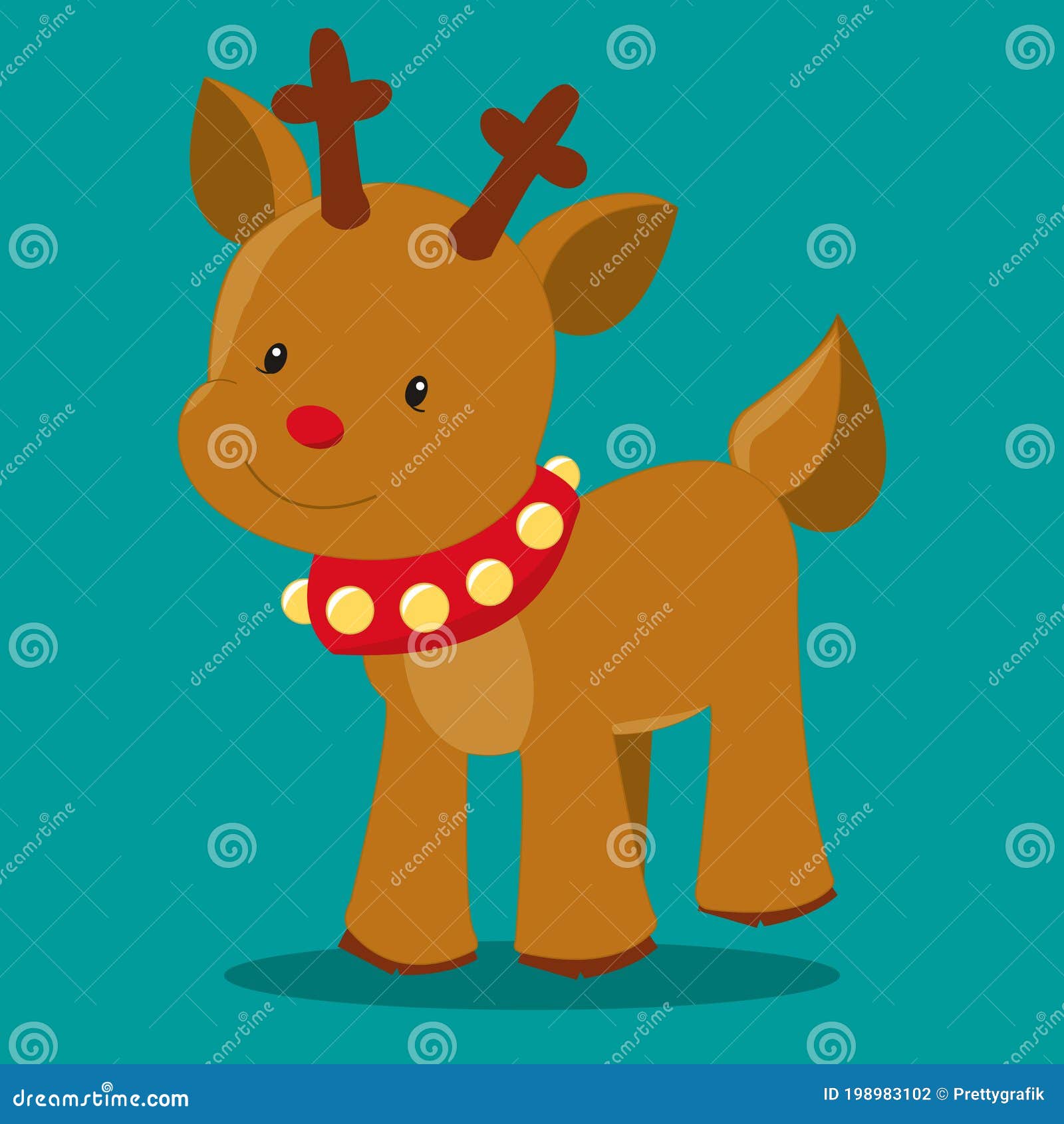 Baby Rudolf Standing Left 04 Stock Vector - Illustration of vector ...