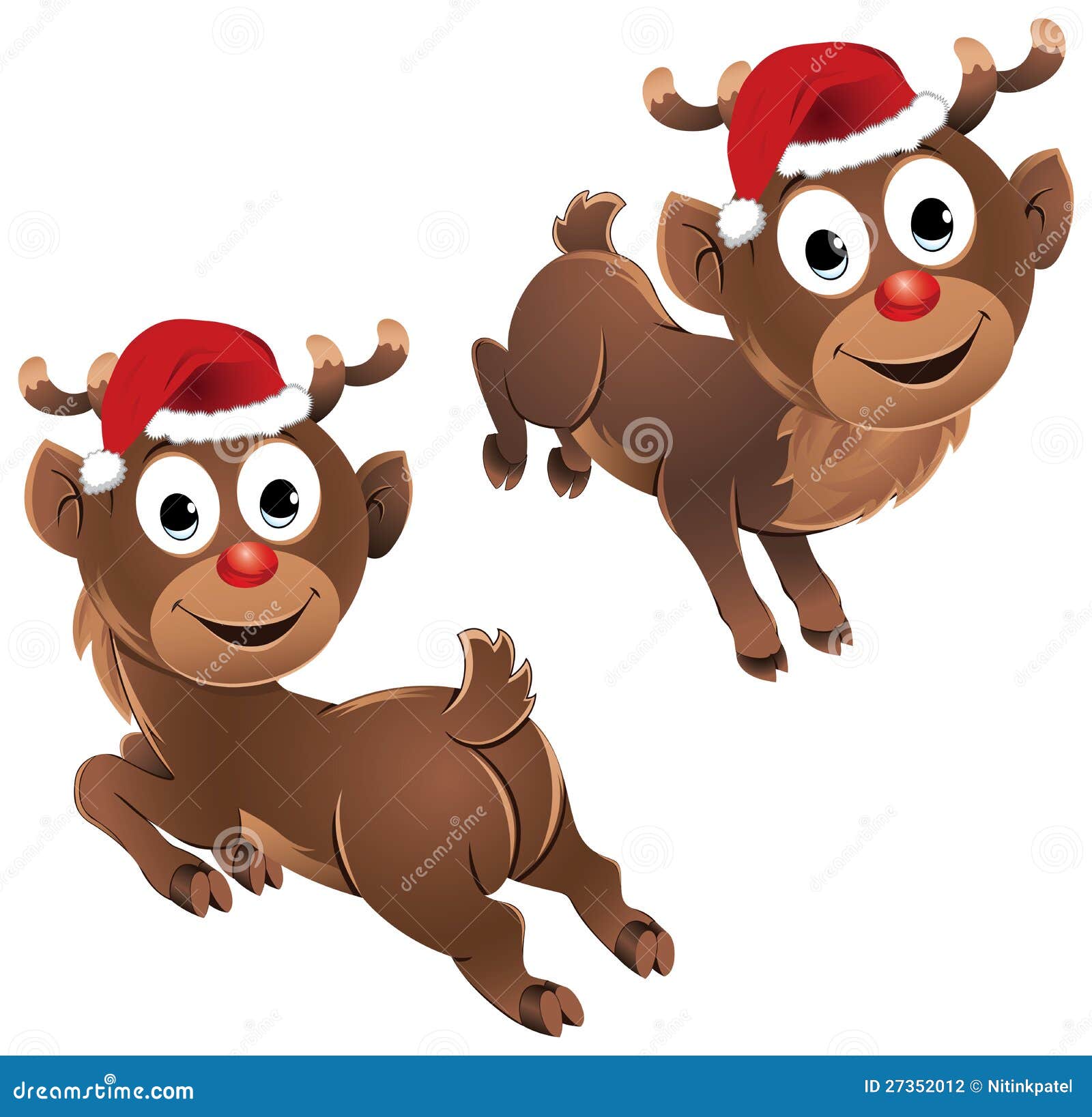 Baby Rudolph the Reindeer Jumping Stock Illustration - Illustration of ...