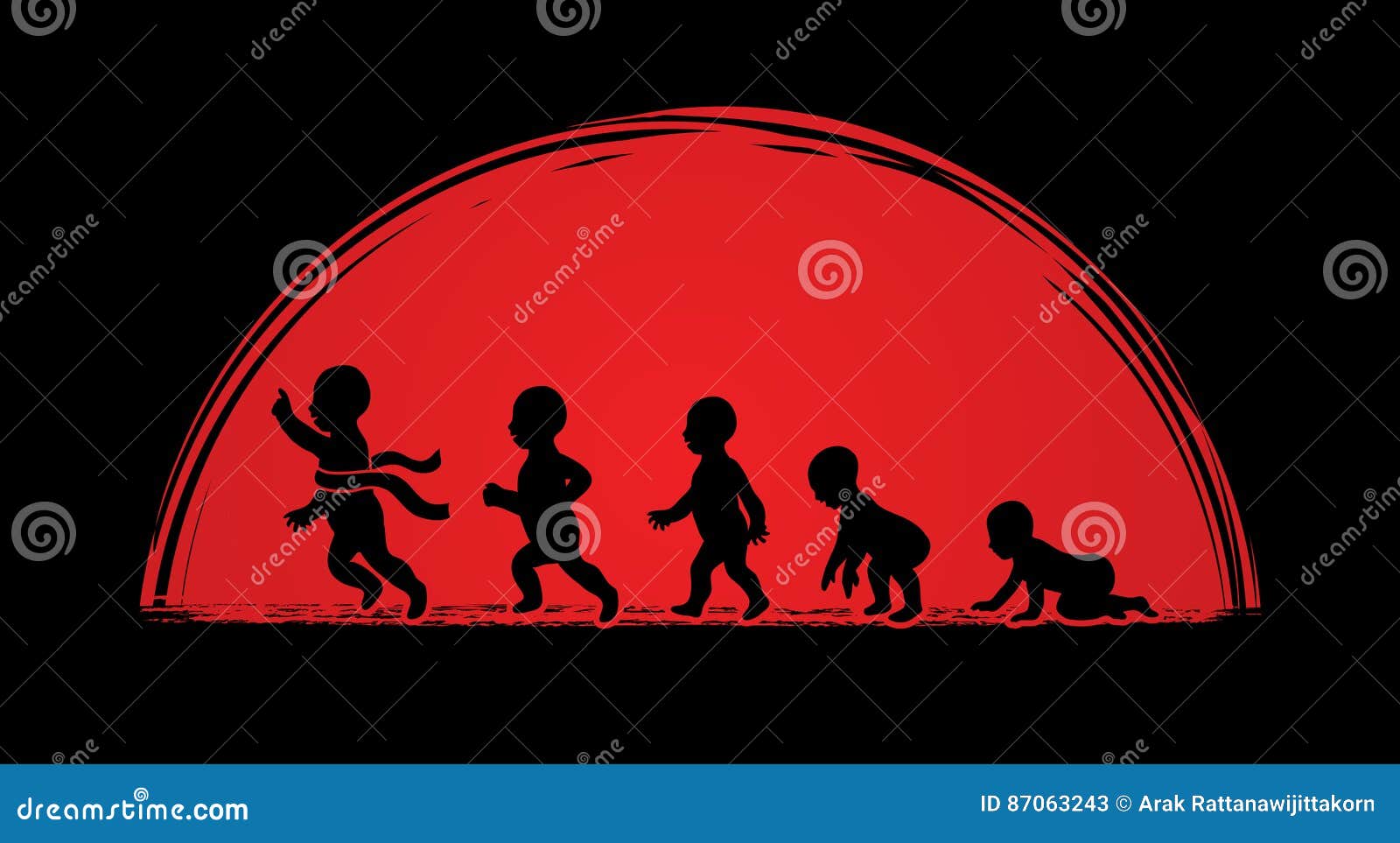 Baby running steps stock vector. Illustration of forward - 87063243