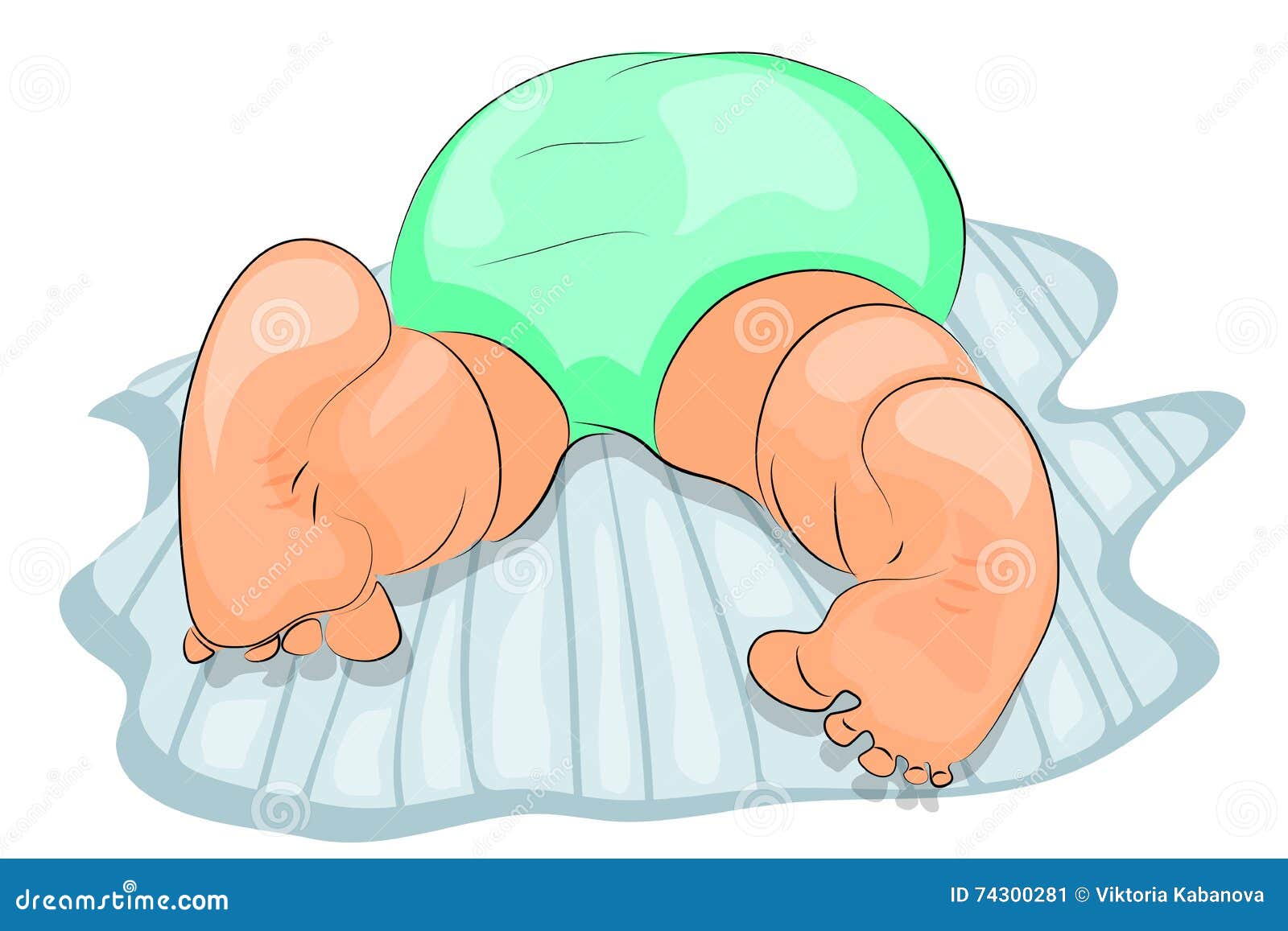 A Baby S Bottom, Dressed in Diapers Stock Vector - Illustration of ...