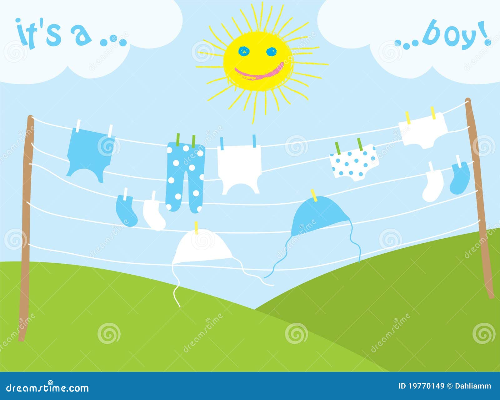 Baby S Clothes Drying Under the Sun Stock Vector - Illustration of baby ...