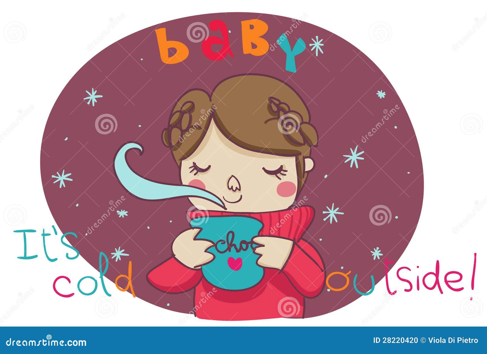 Funny Cold Girl Cartoon
