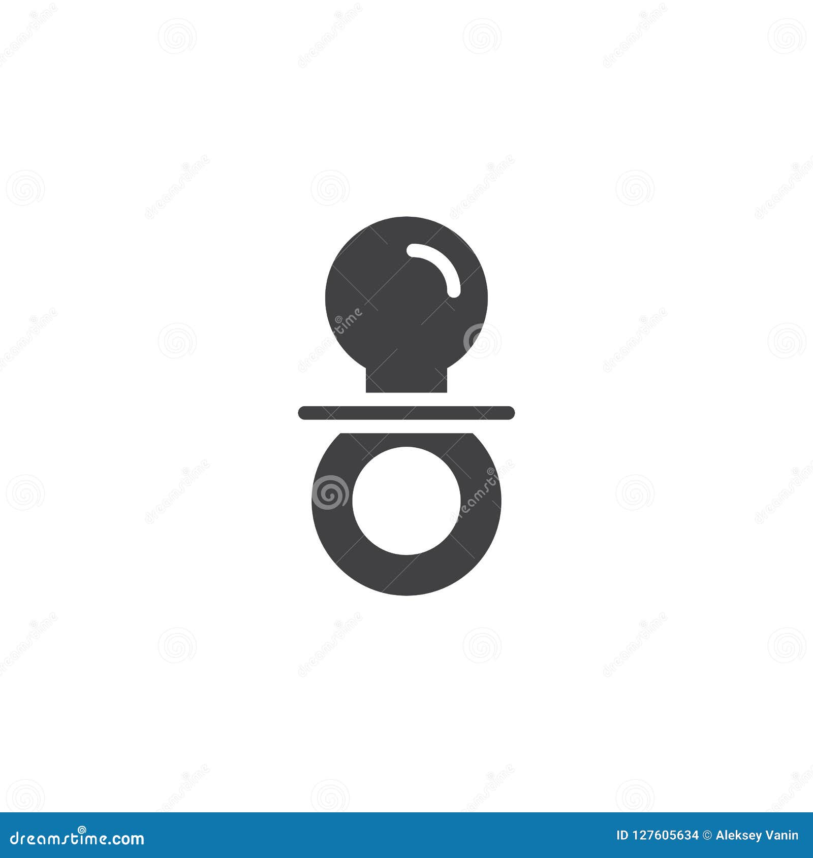 Baby`s dummy vector icon stock vector. Illustration of solid - 127605634