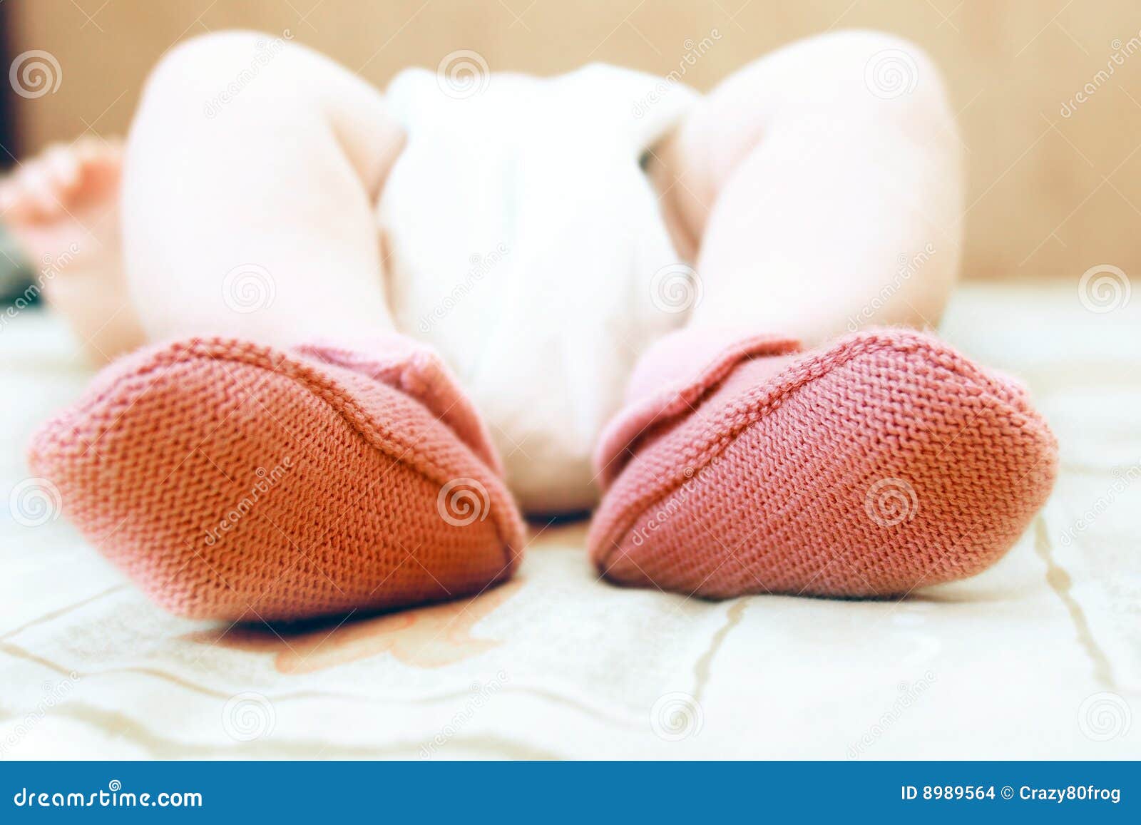 Baby s feet in pink socks stock photo. Image of child - 8989564