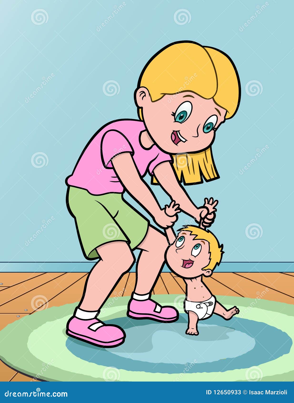 Baby S First Steps - Vector Cartoon Stock Vector - Illustration of ...