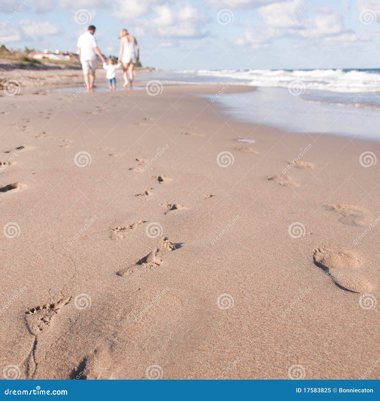 Baby S First Walk on the Beach Stock Image - Image of couple, parents ...
