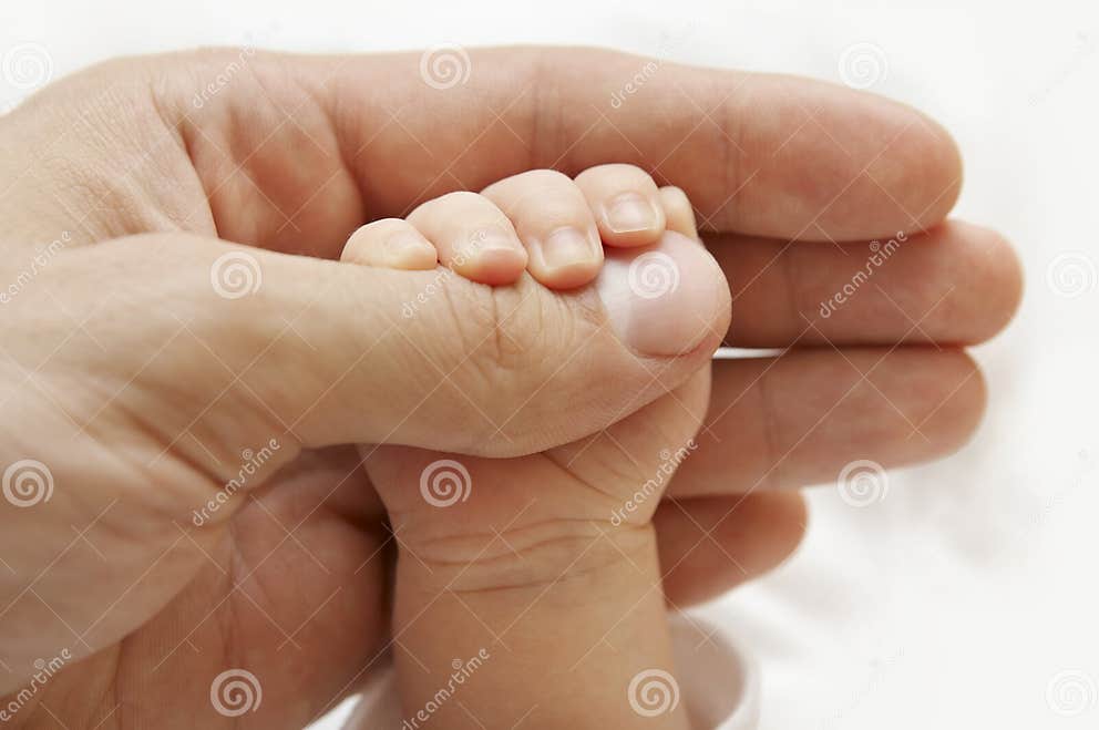Baby Hand, Family Father and New Born Kid, Newborn Child Stock Image ...