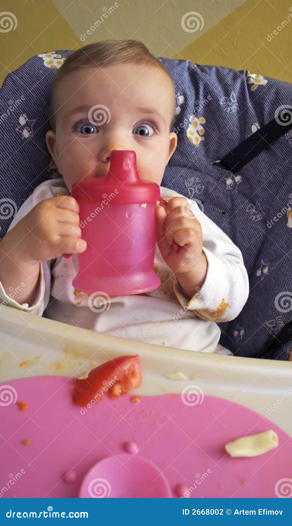 Baby s lunch. stock photo. Image of childhood, boys, chin - 2668002